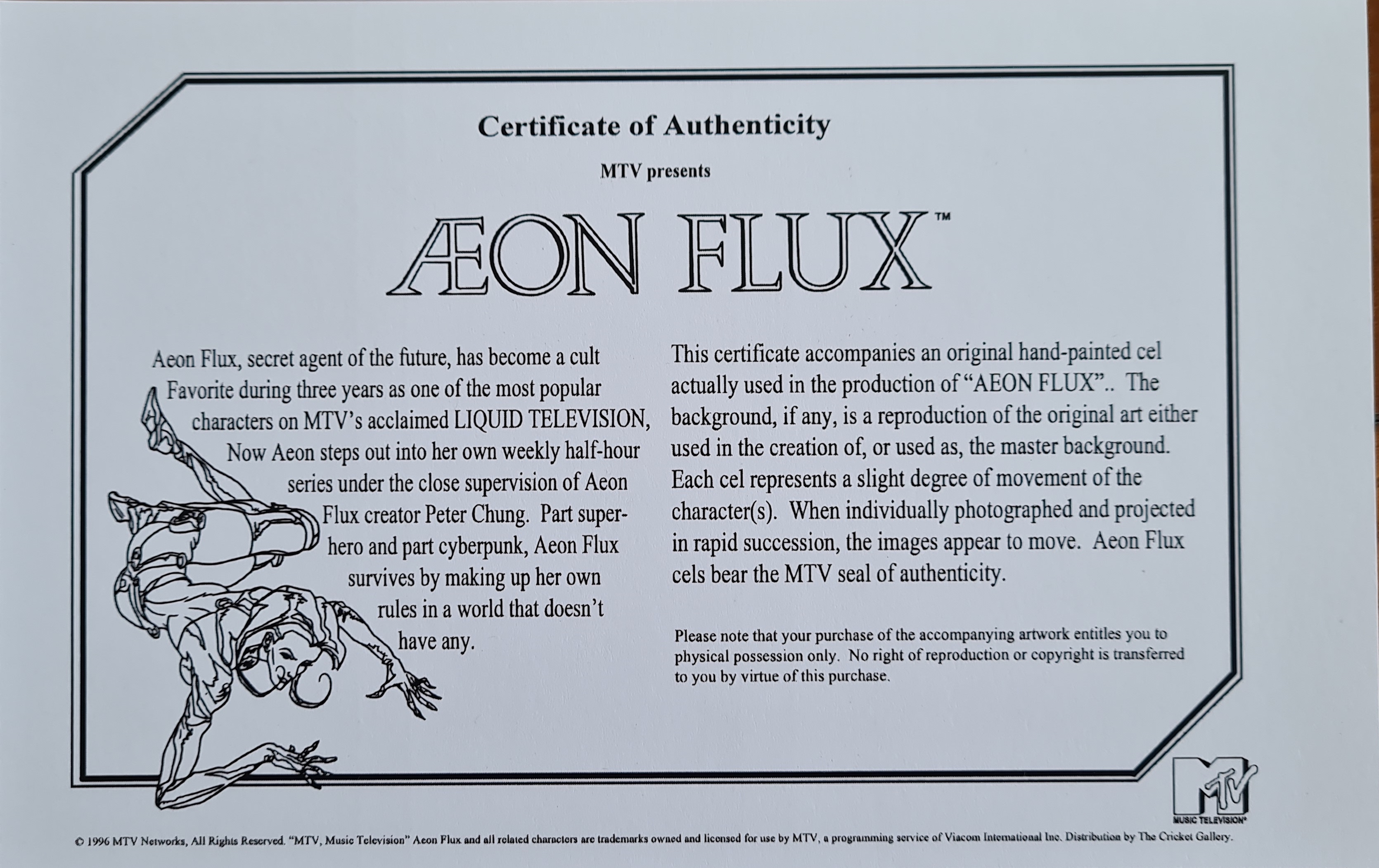 Peter Chung, Aeon Flux; Aeon Flux , Trevor; Original Production Cel MTV ...