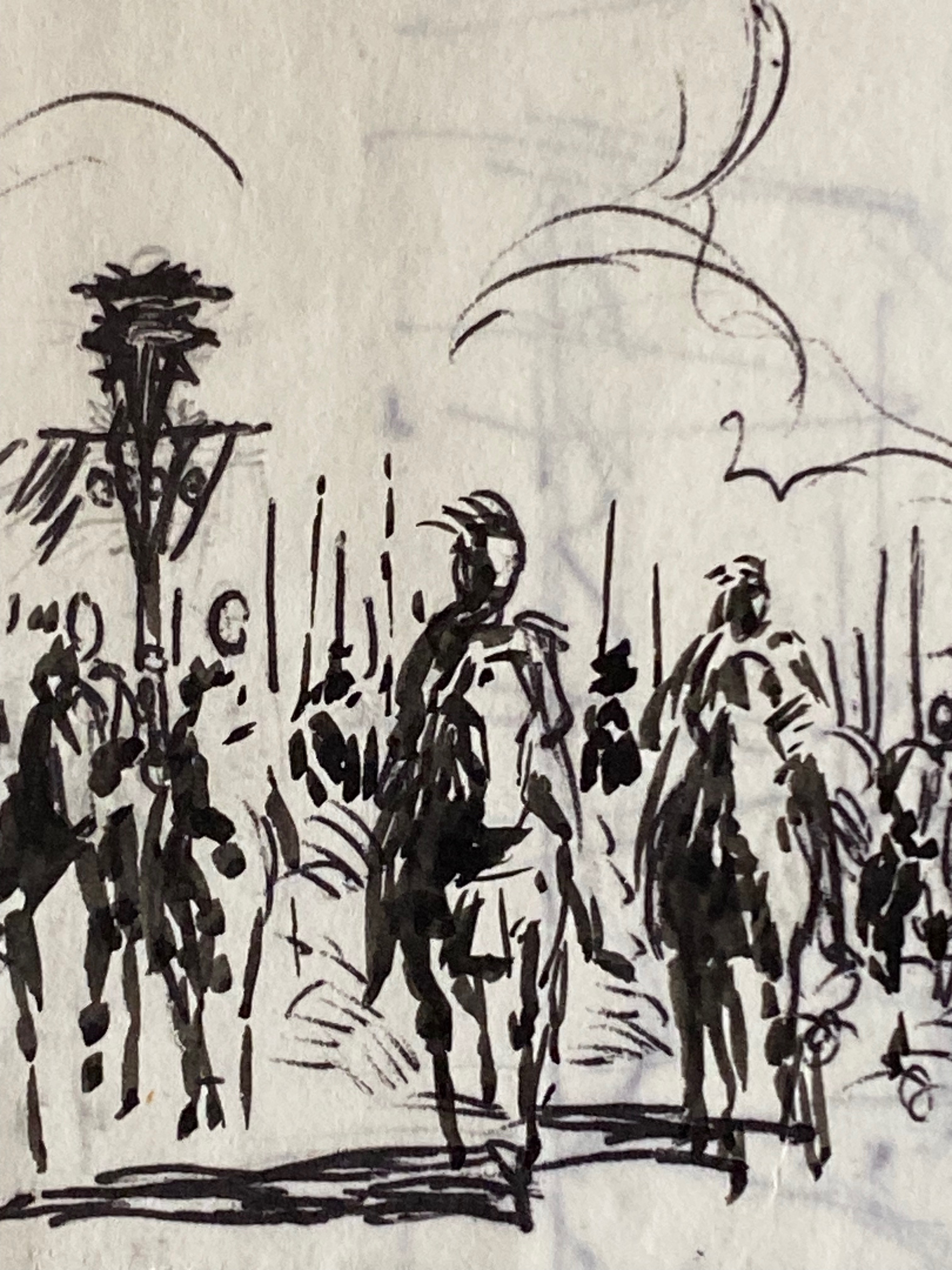 Jean-Claude Gal, planche originale préparatoire N°1 pour « Les Armées ...