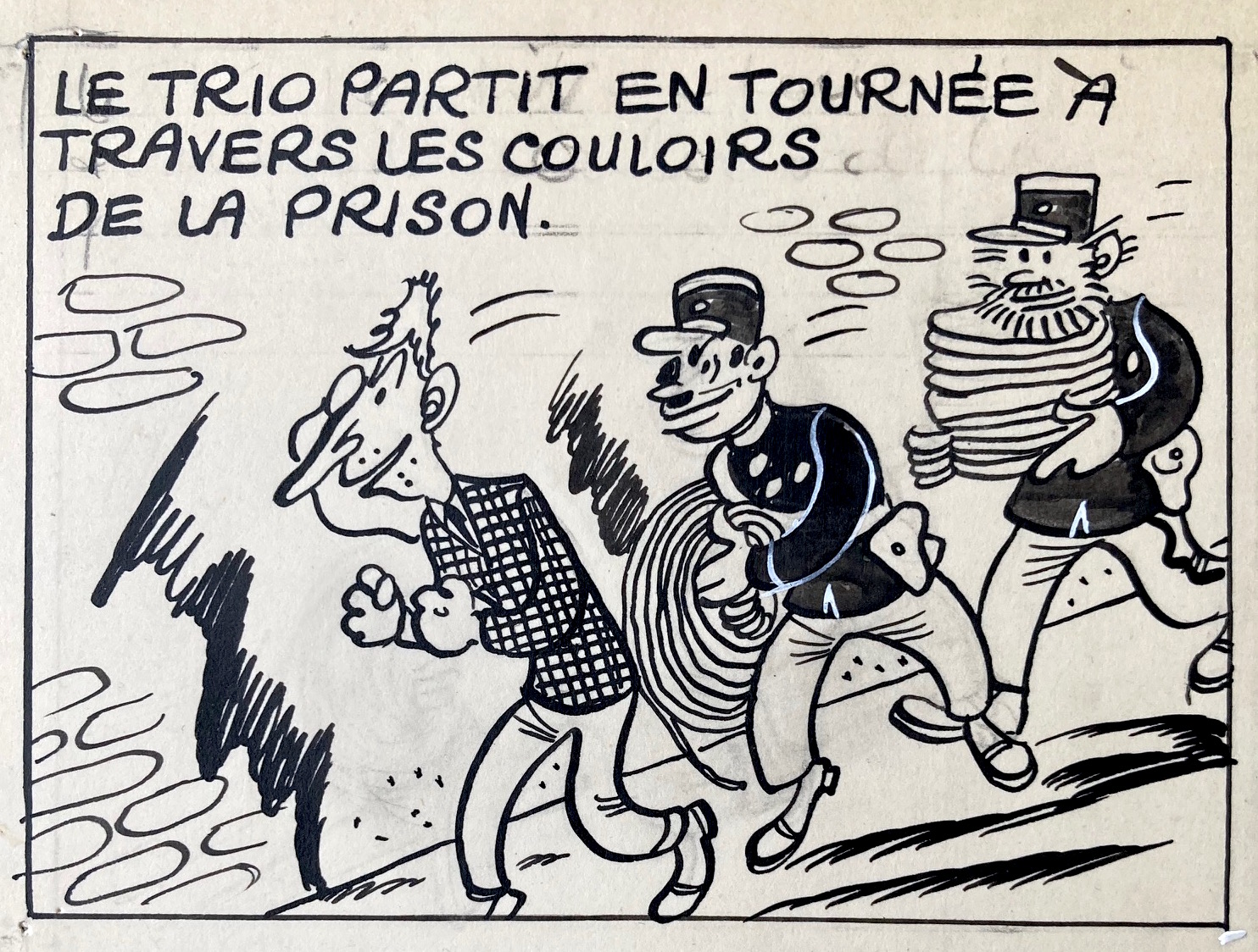 René Pellos, Les Pieds Nickelés s'évadent - Planche originale