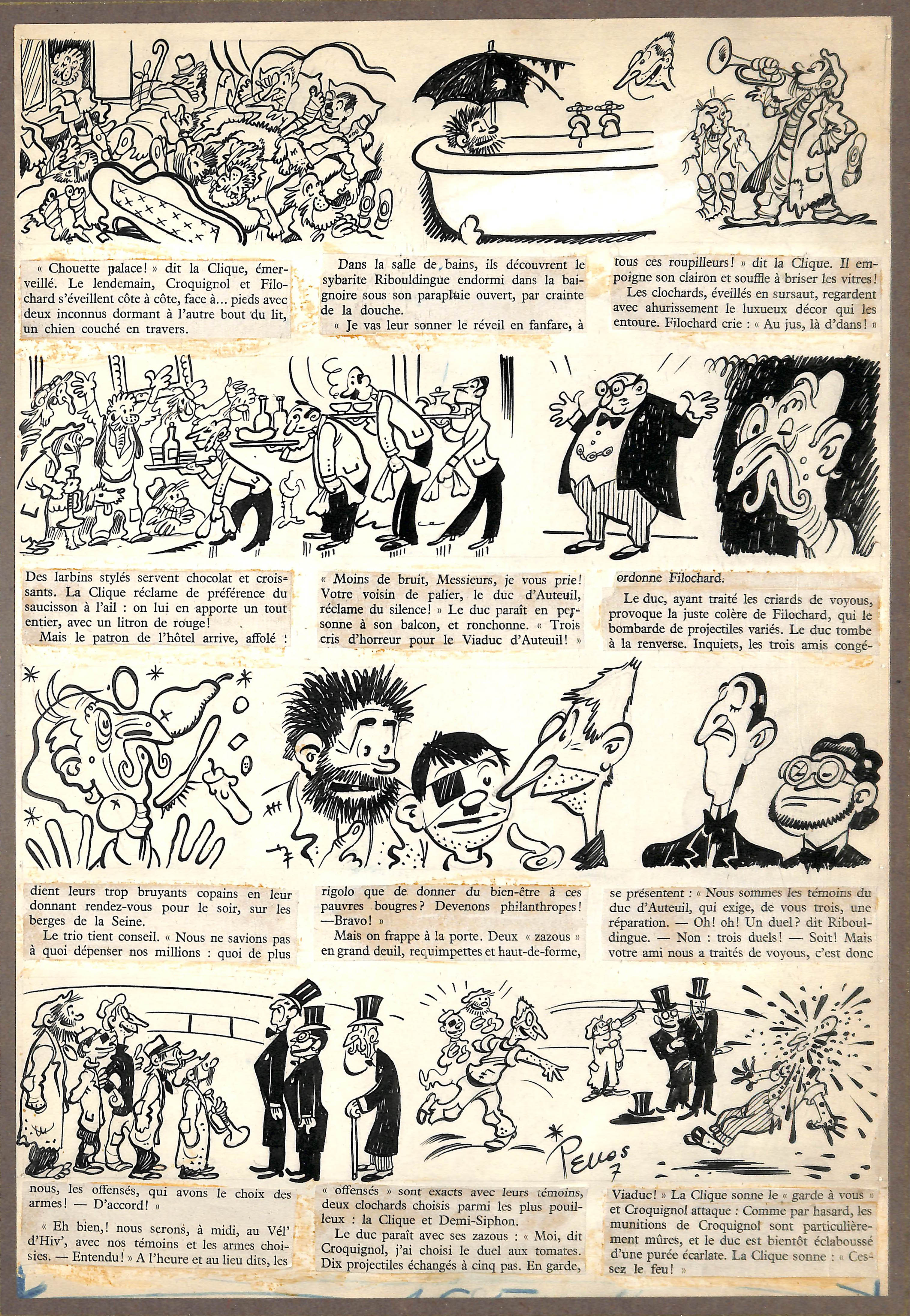 René Pellos, Corrald, Les Pieds Nickelés font fortune - Planche originale