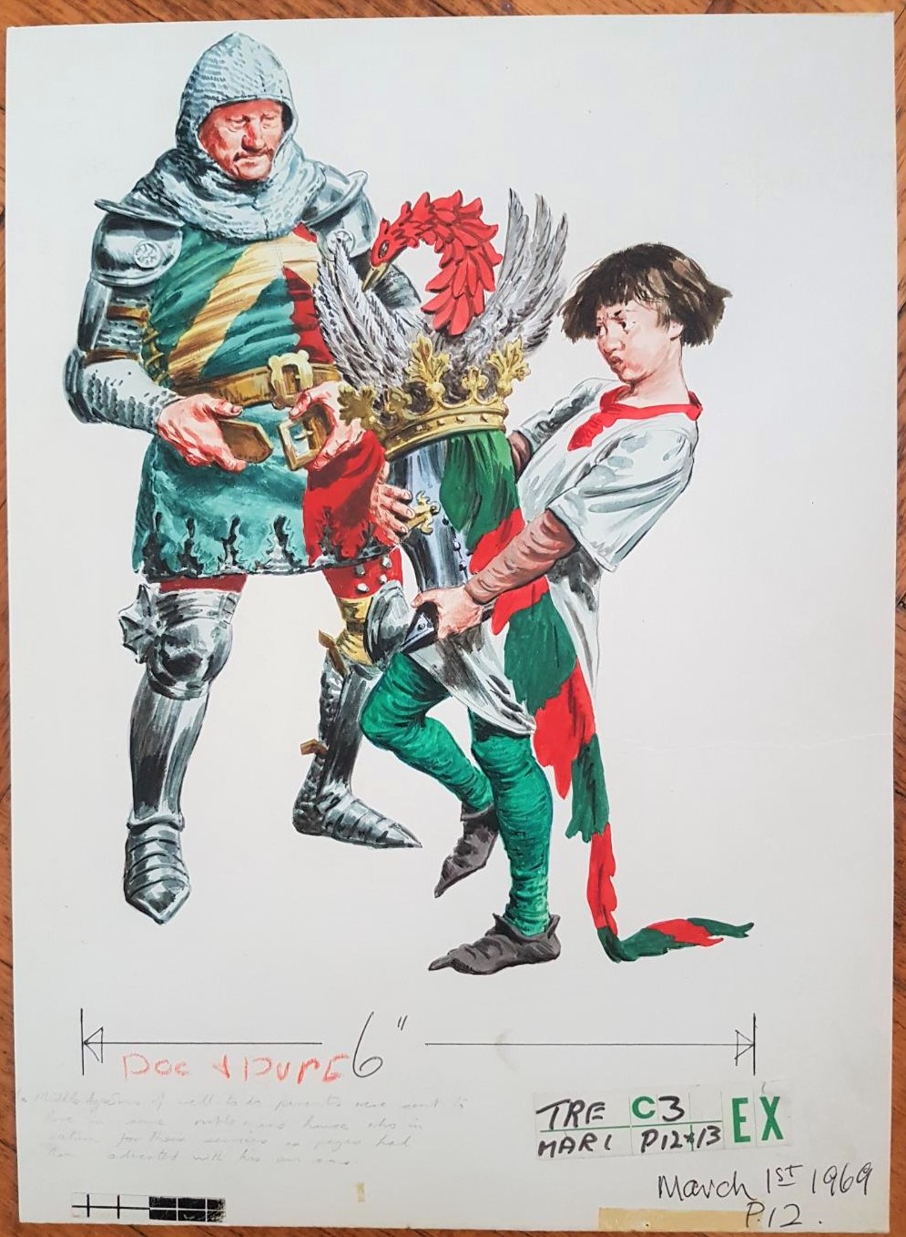 Cecil Langley Doughty, Chevalier et son écuyer - Illustration originale