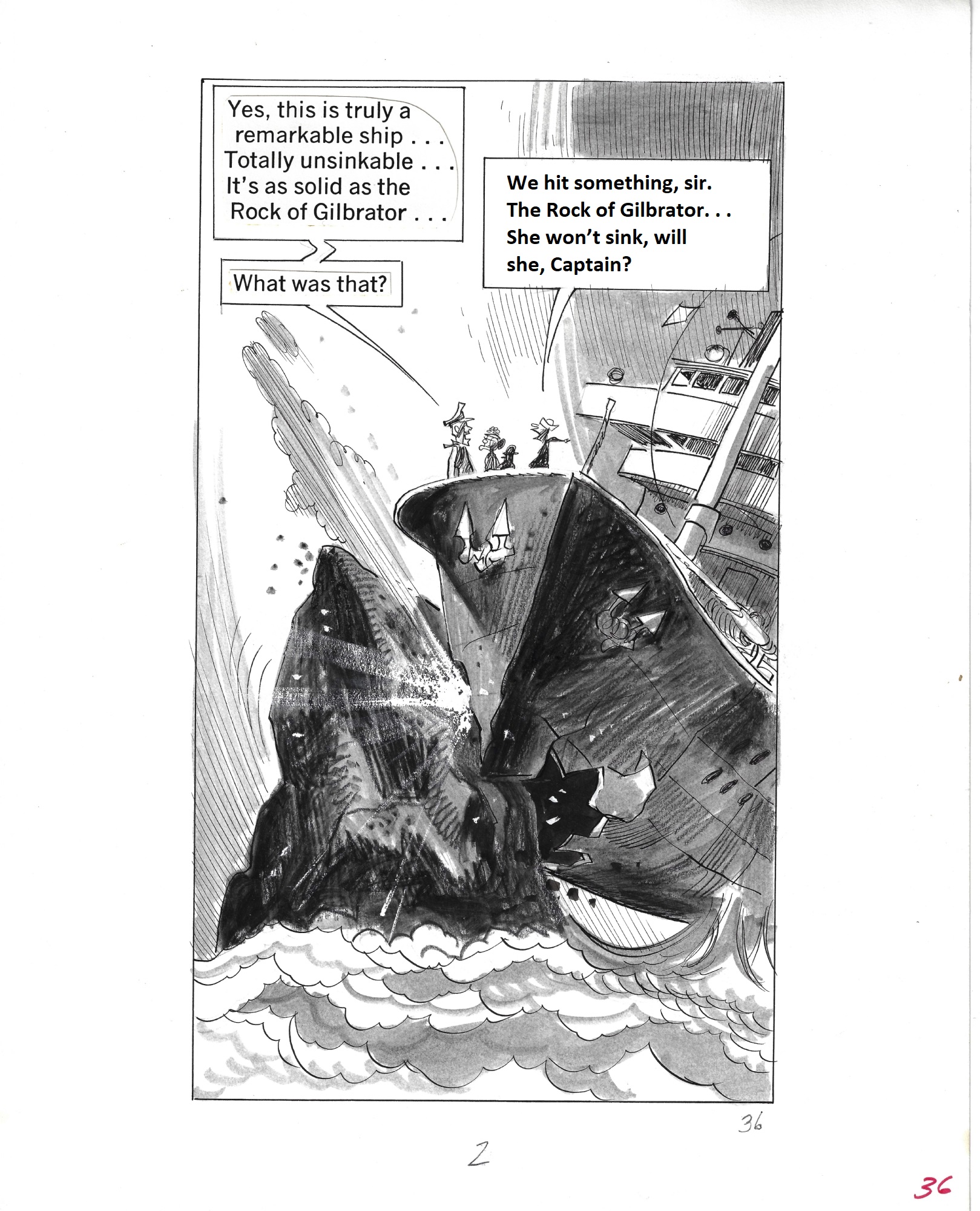 Jack Davis - (Titanic joke) Mad Pocket Page - Planche originale