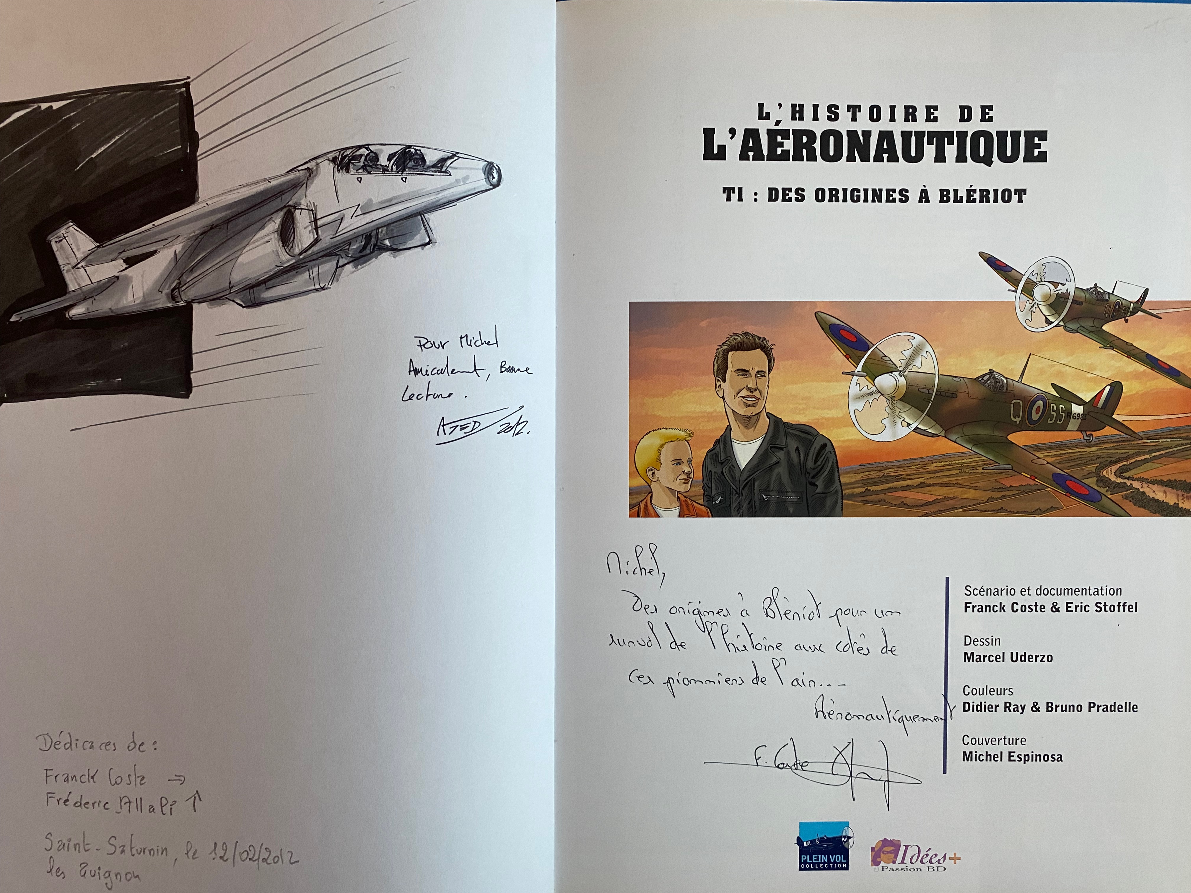 Marcel Uderzo, illustration originale, Avion chasseur à réaction,"L ...