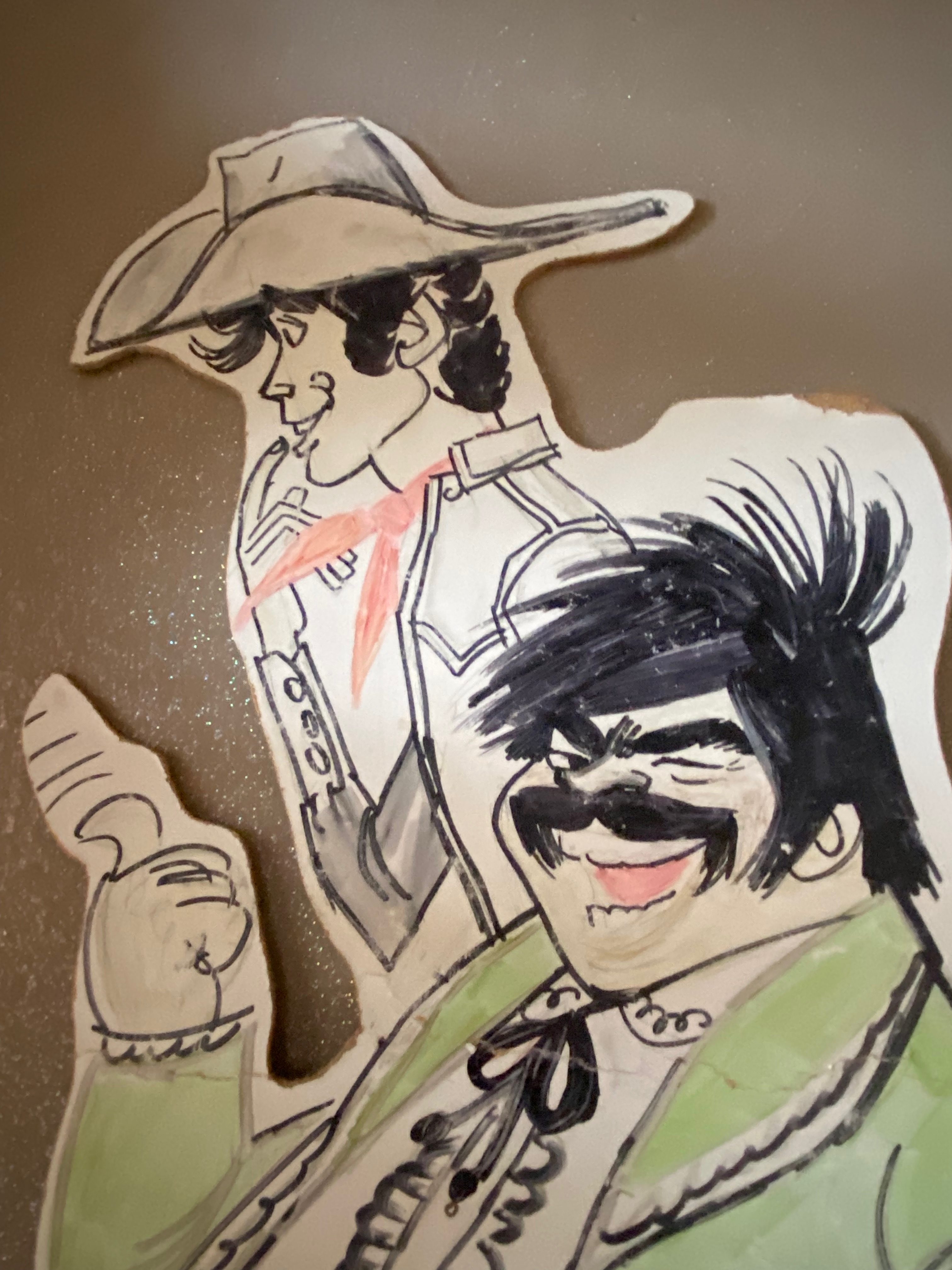 Jijé, grande illustration originale, "Jerry Spring", Jerry et Pancho ...