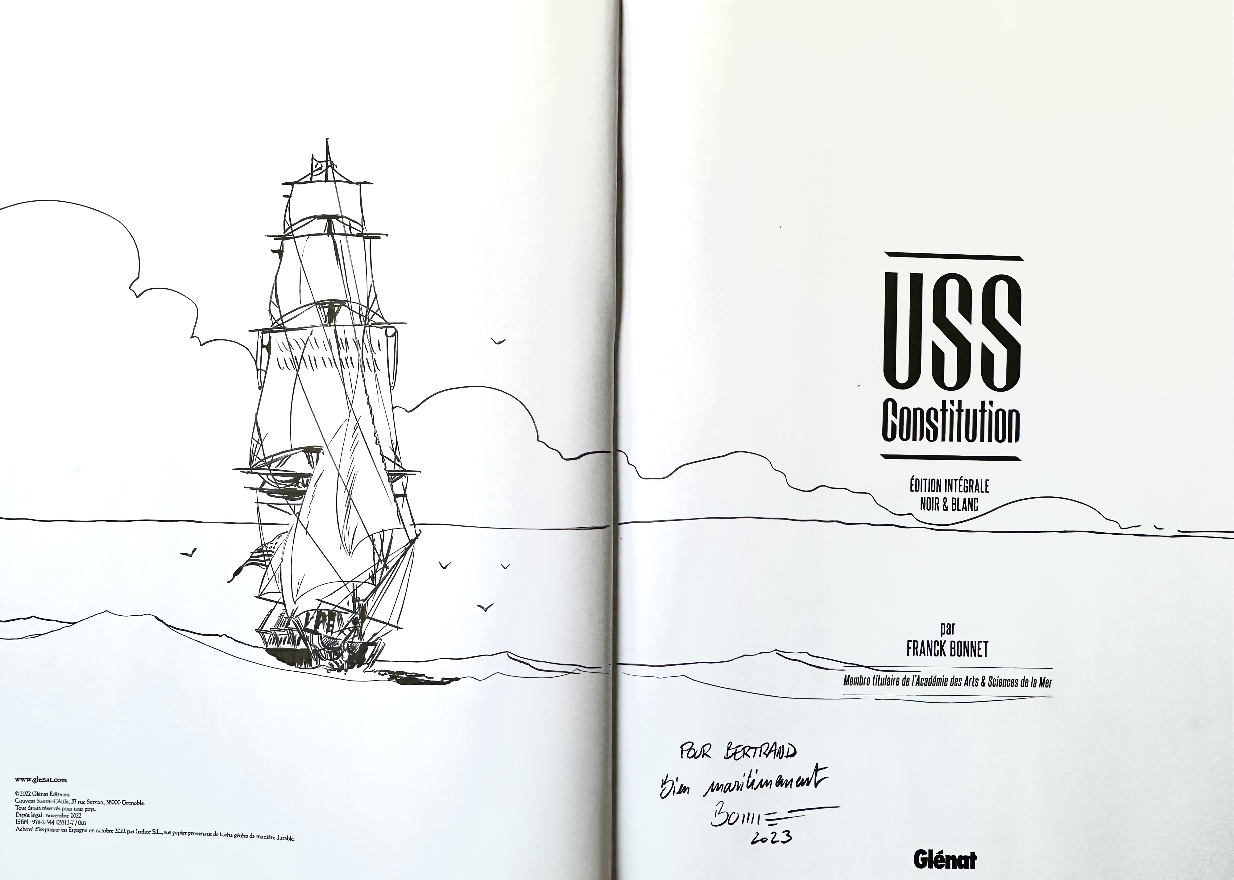 Dédicace de Franck Bonnet dans USS Constitution - Dédicace