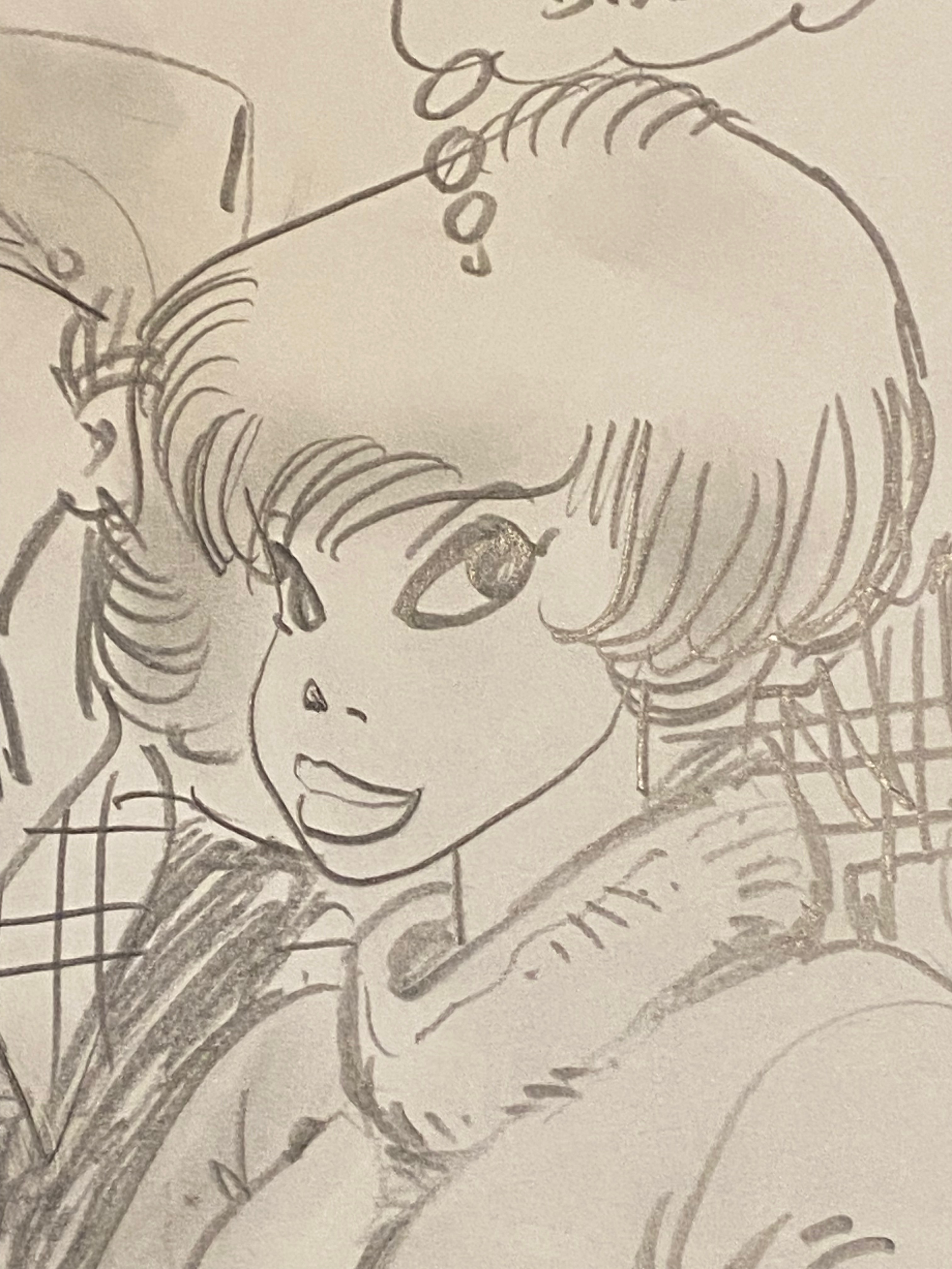 François Walthéry, illustration originale, Natacha en compagnie de ...