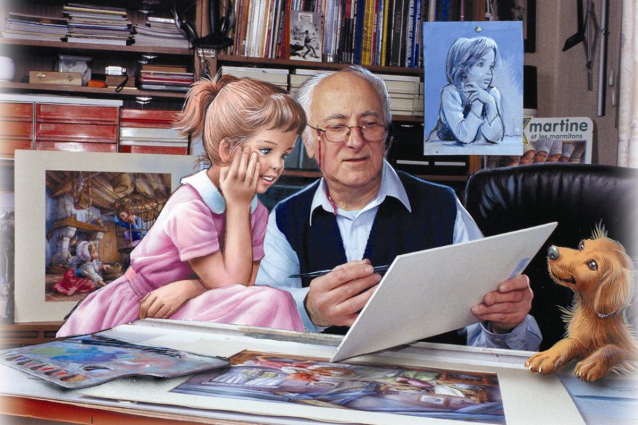 Marcel Marlier, illustration originale, Martine. - Œuvre originale