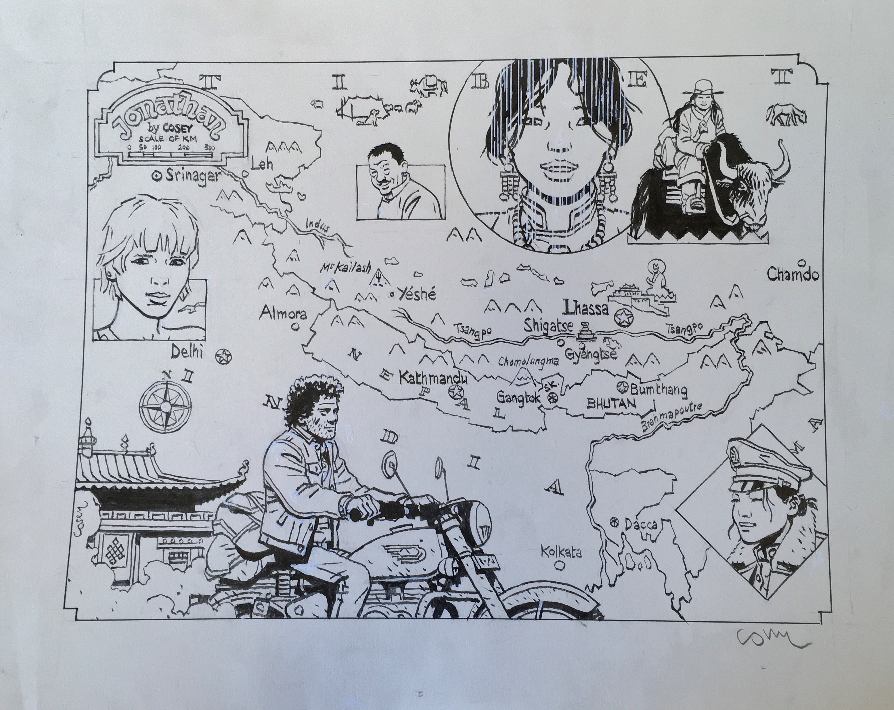 Cosey, Jonathan - La piste de Yéshé - Illustration originale