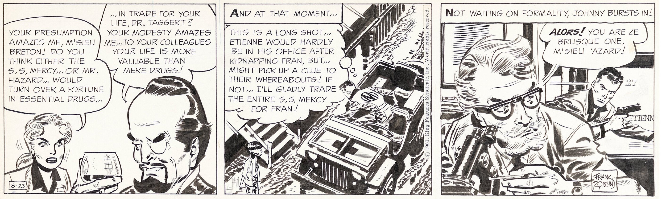 Frank Robbins, Johnny Hazard - 23 August 1961 - Planche originale