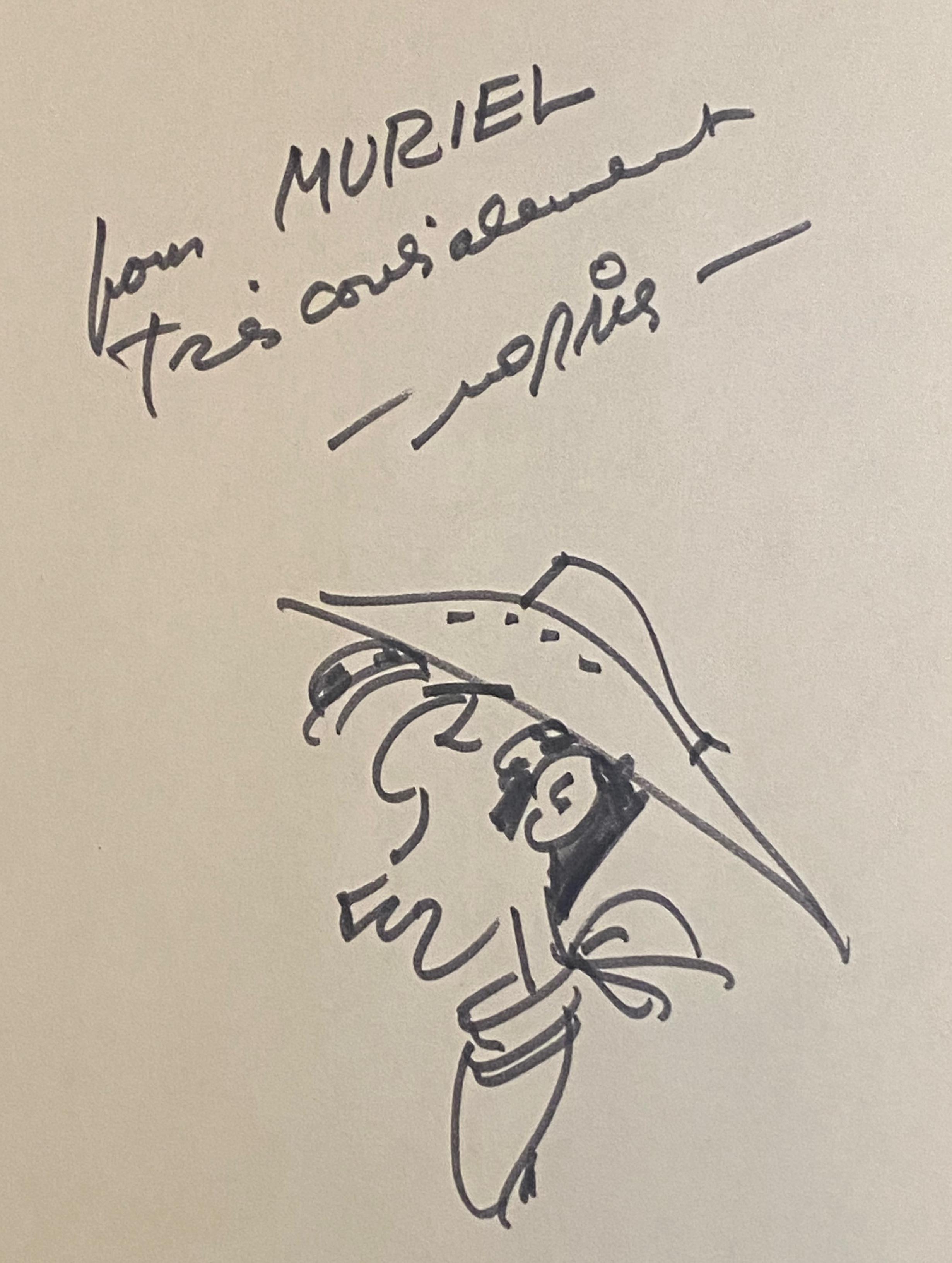 Morris, illustration originale, Lucky Luke, "le Pont sur le Mississipi ...