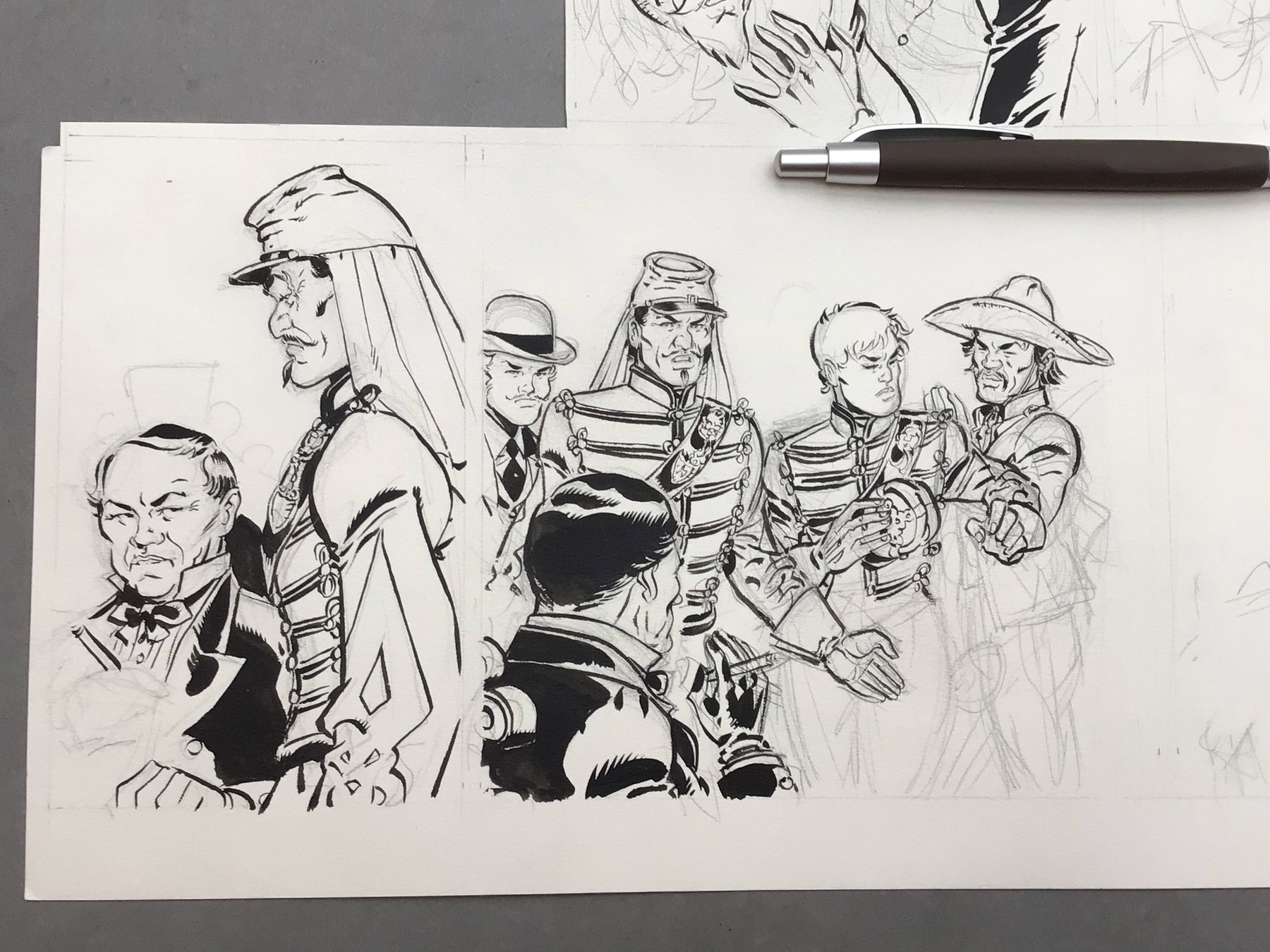 Felix Meynet, illustration originale, double strip complet, "Sauvage ...
