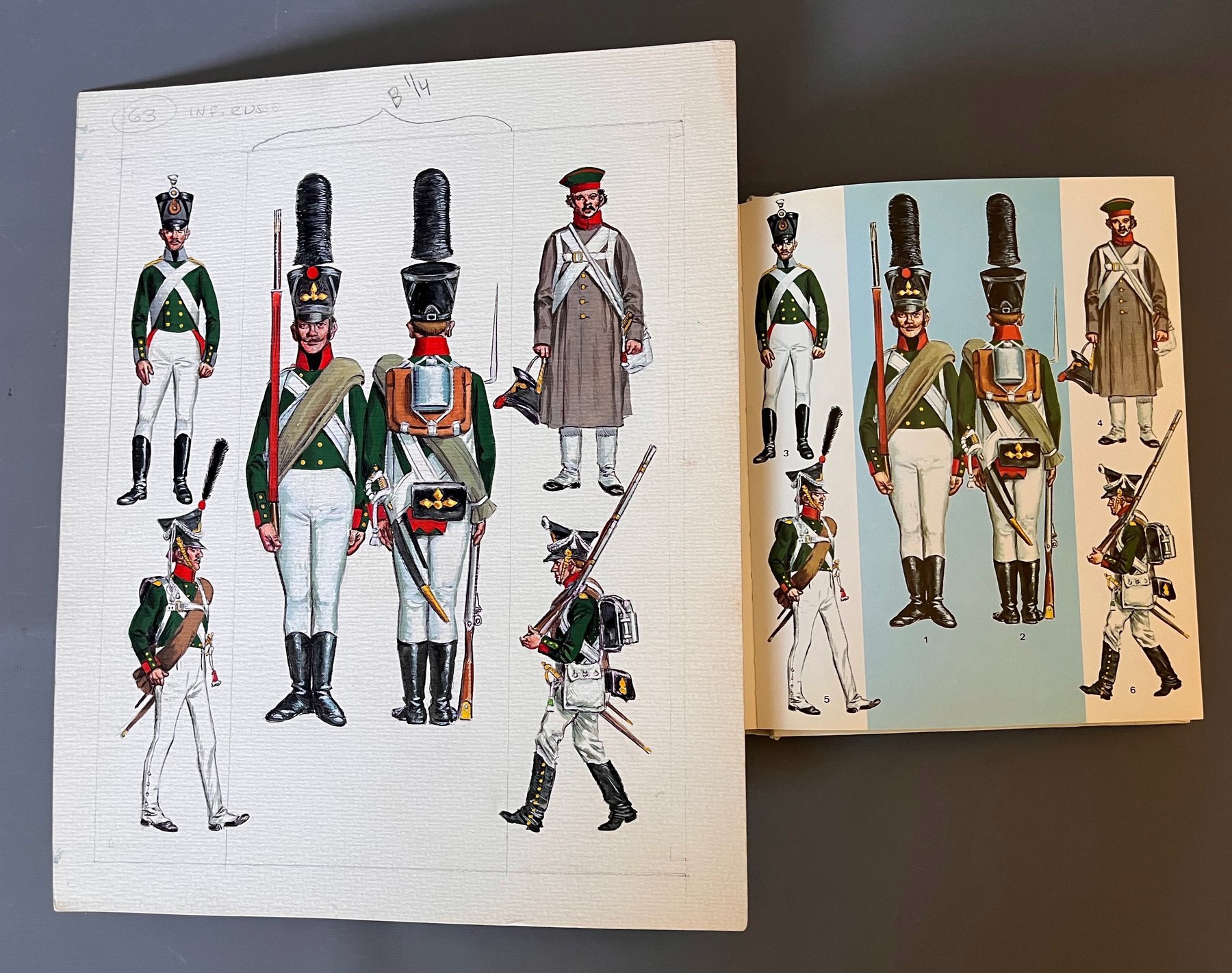 L.&F. Funcken, planche originale, "Le Costume et les Armes des Soldats ...