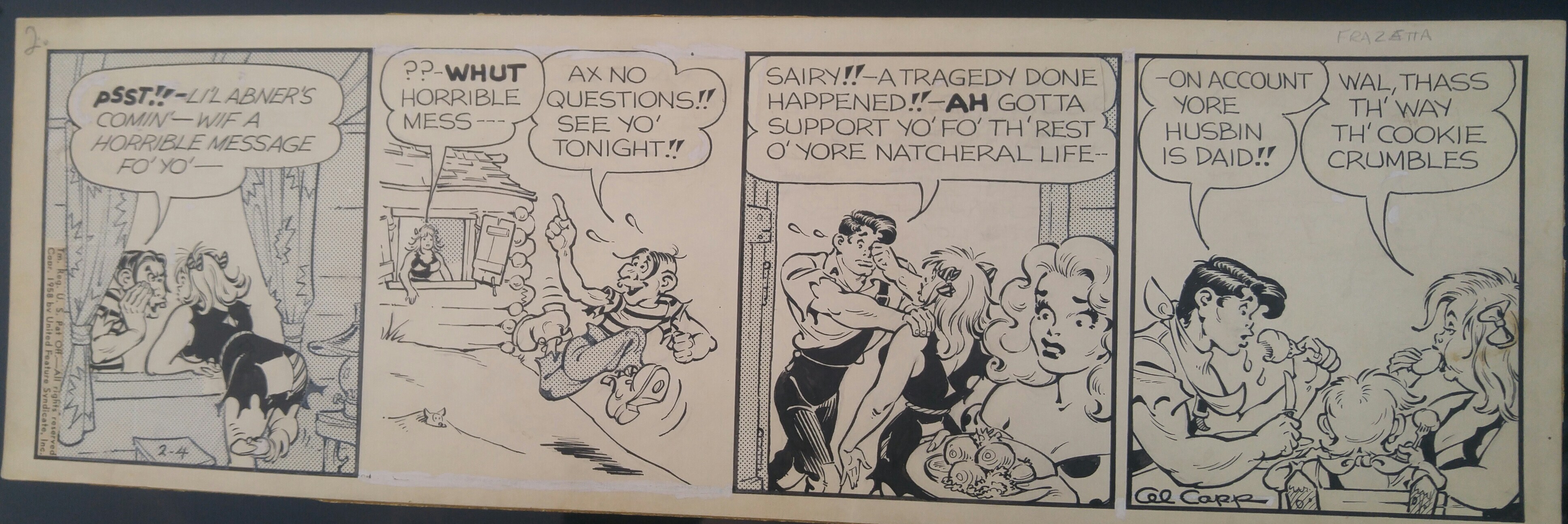 Li'l Abner 1958 Frazetta daily - Planche originale