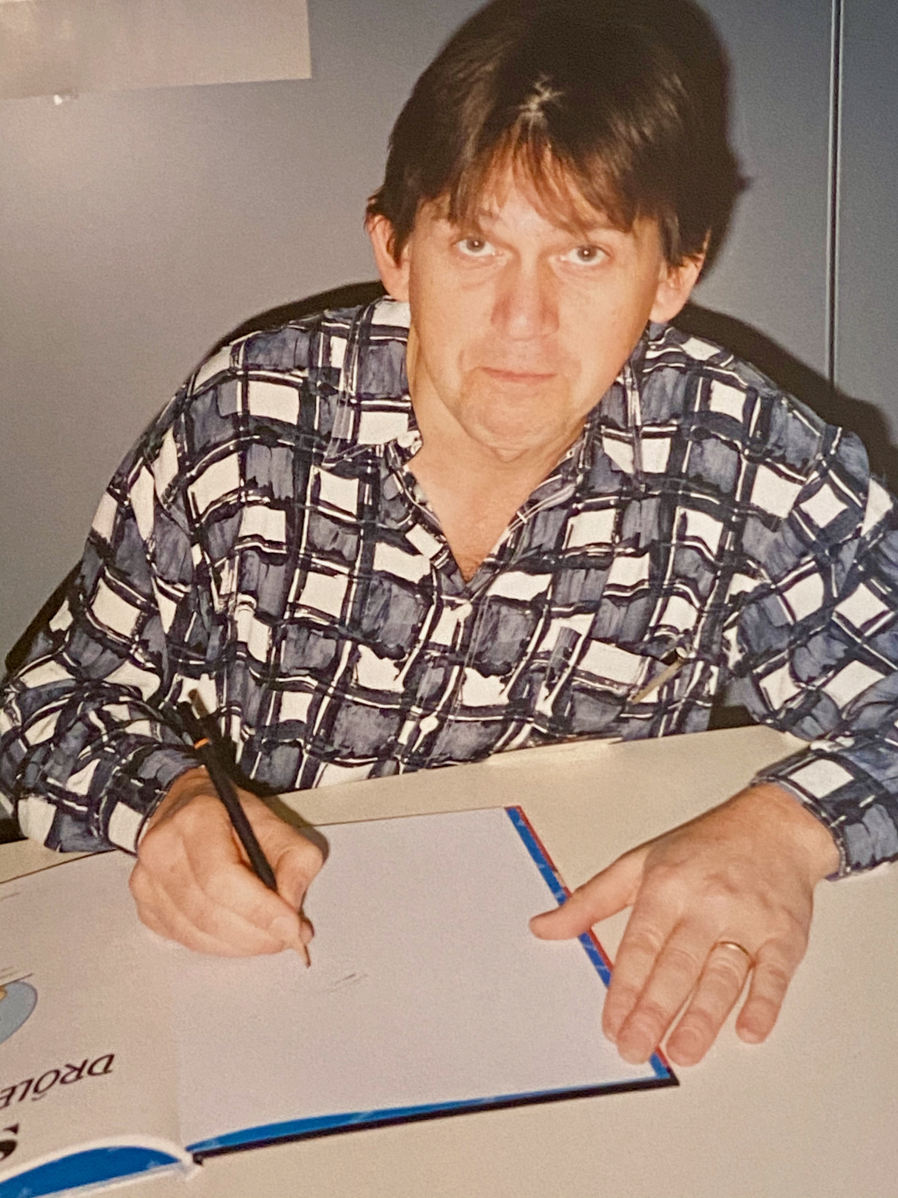 Jan Bosschaert, illustration originale, portrait de Sam. - Dédicace