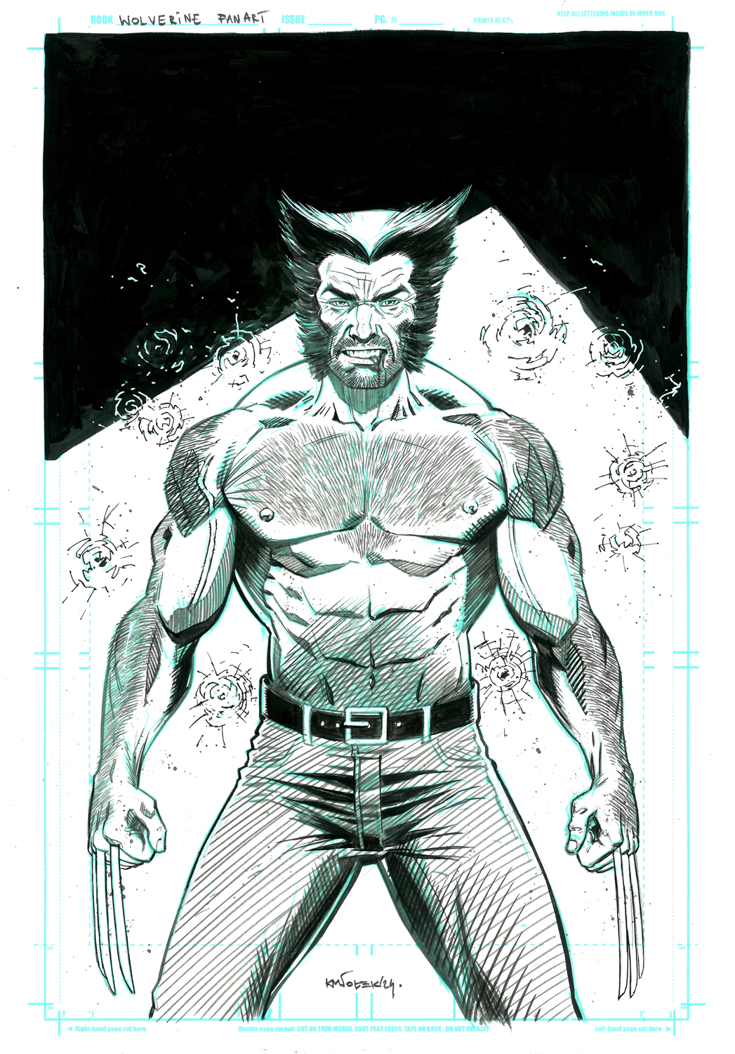 Wolverine - fan art par Adam Kmiołek - Œuvre originale