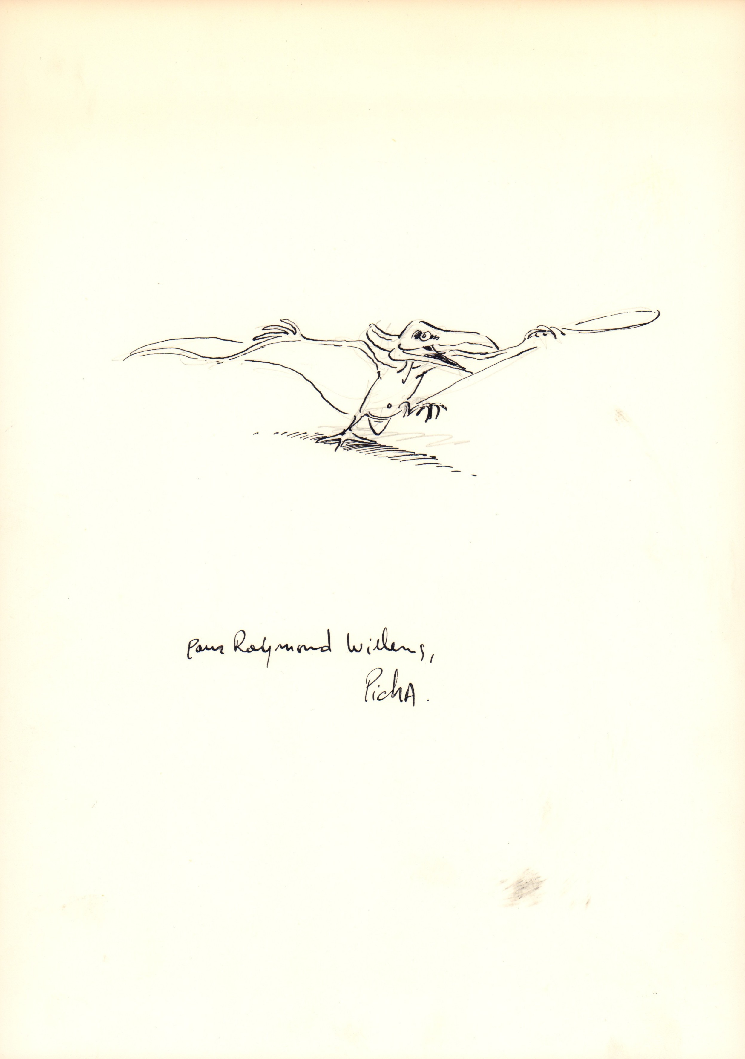 En vente - Picha, Le chaînon manquant Dinosaure - Illustration originale