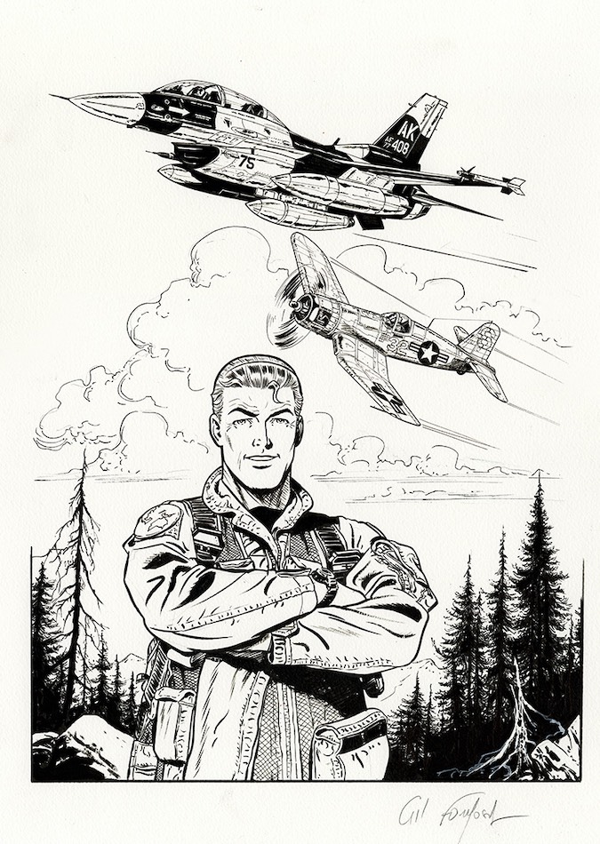 Gil Formosa, BUCK DANNY F-16 et F4U - Planche originale