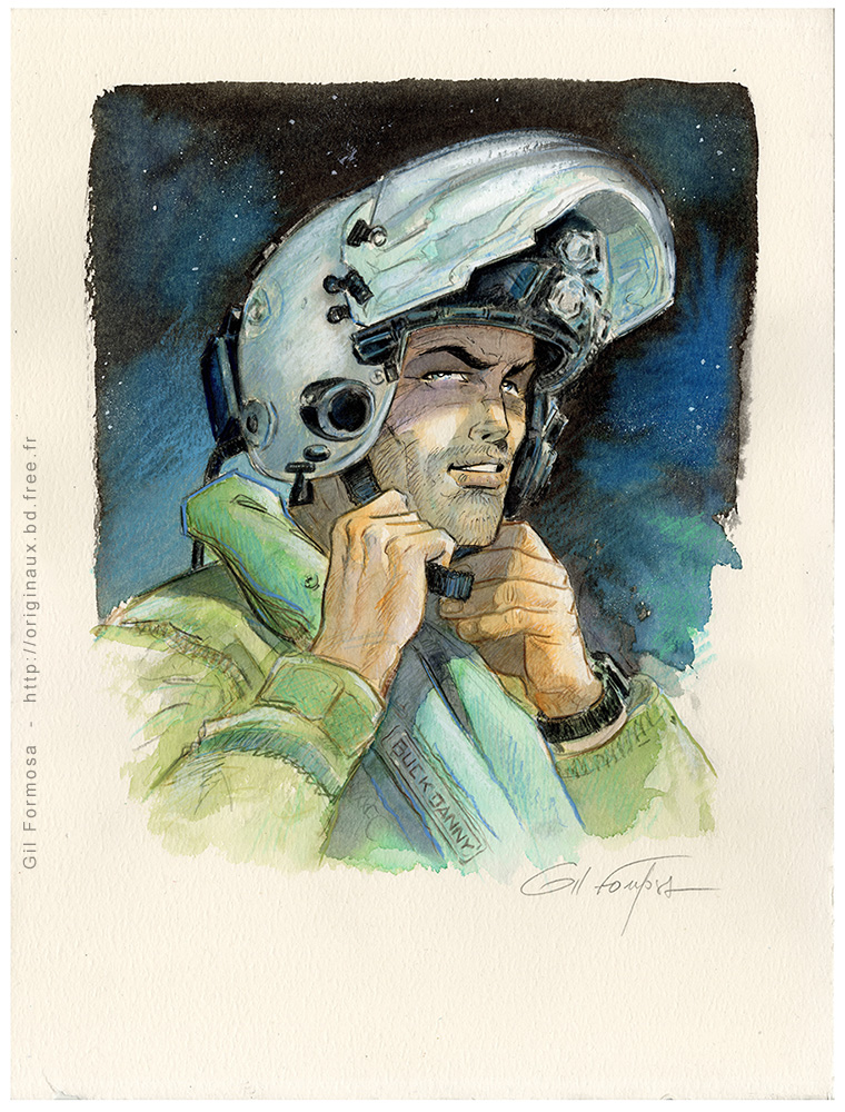 En vente - BUCK DANNY F-35 par Gil Formosa - Illustration originale