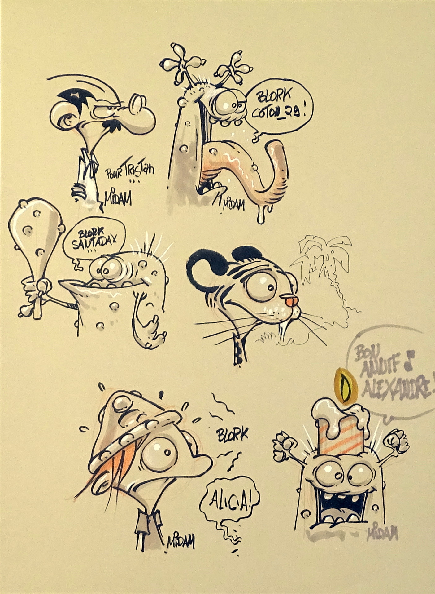 En vente - Kid Paddle Blork par Midam - Illustration originale