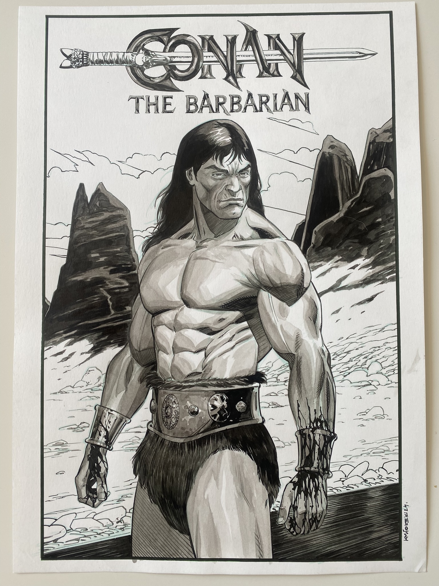 En vente - Conan The Barbarian par Adam Kmiołek - Illustration originale