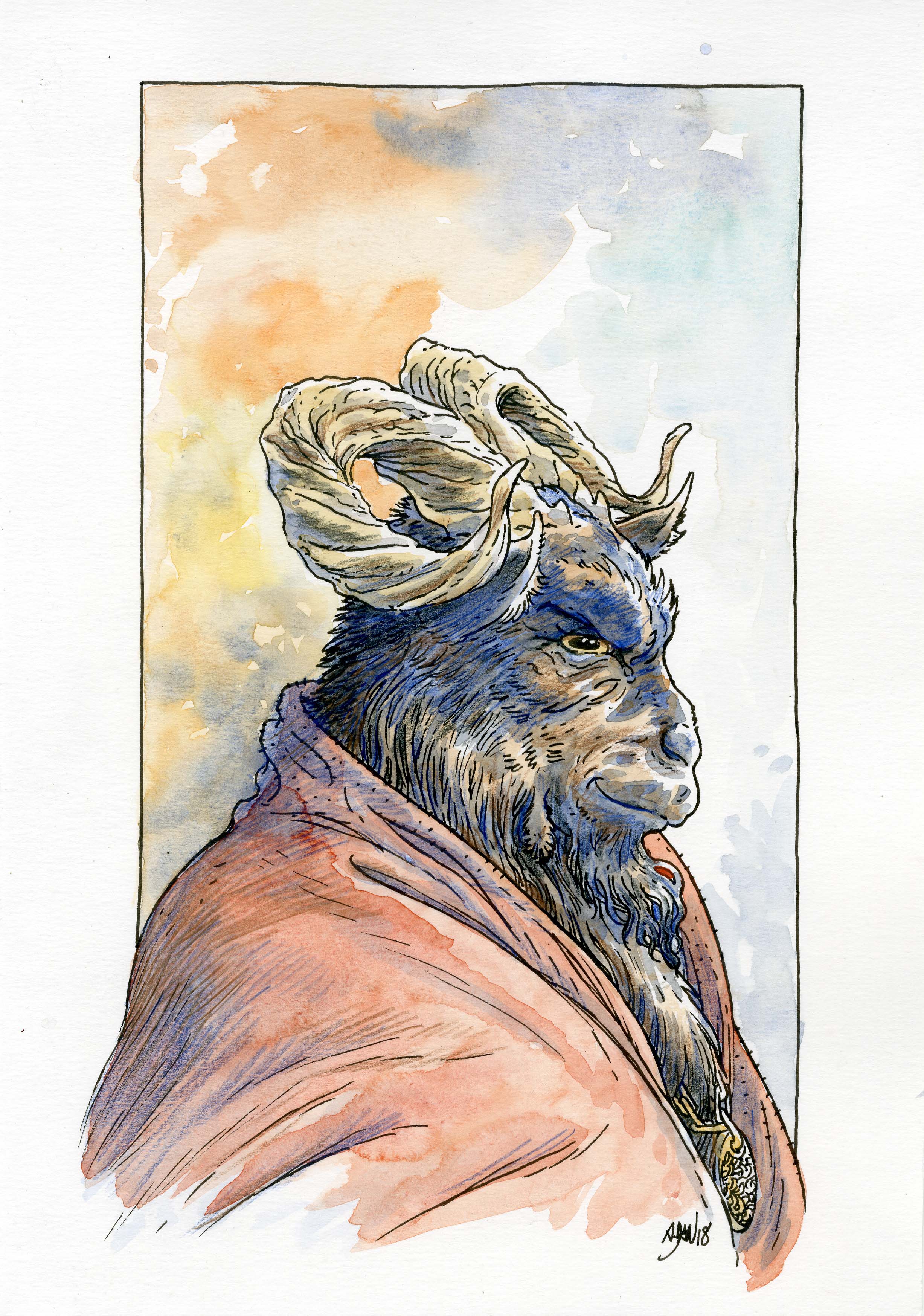 En vente - Démon par A.DAN - Illustration originale