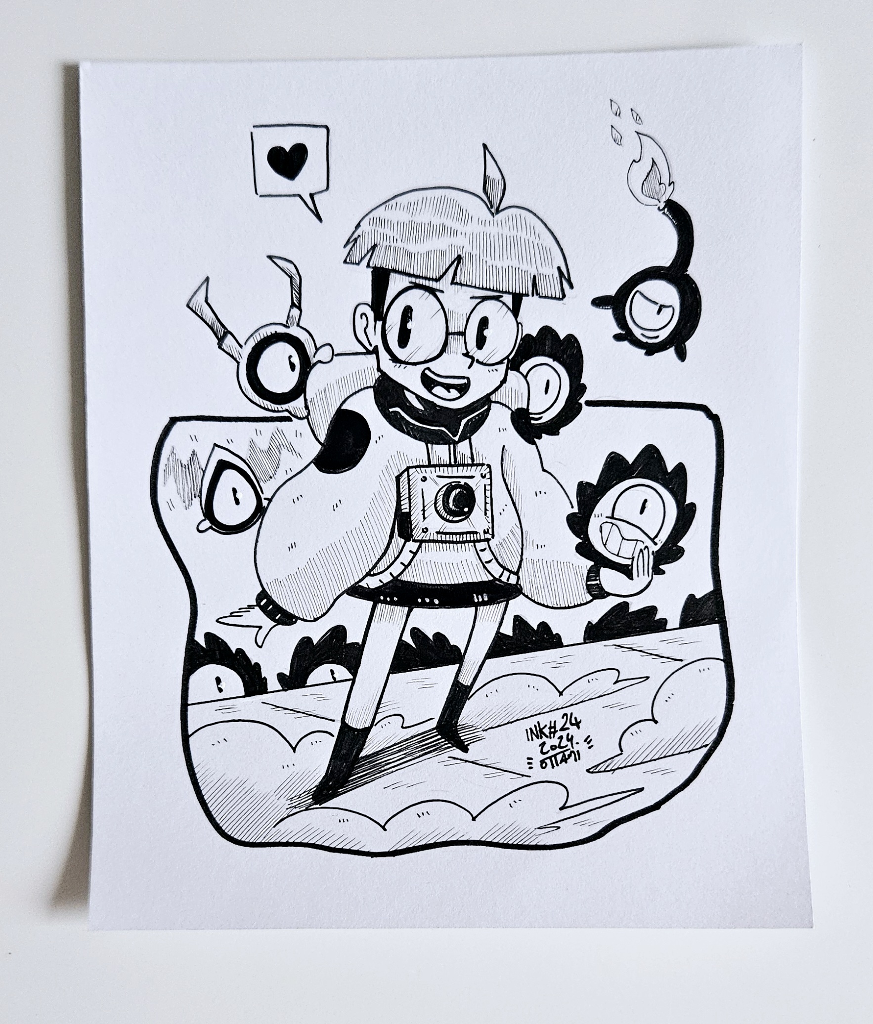 Dessin original de l'Inktober 2024 : Milo de Tinykin par oTTami ! - Illustration originale