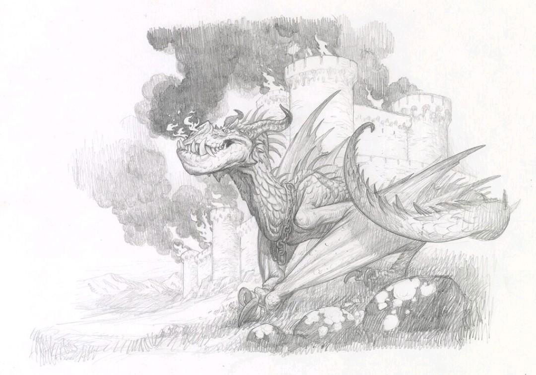 Fire Dragon par Justin Gerard - Illustration originale