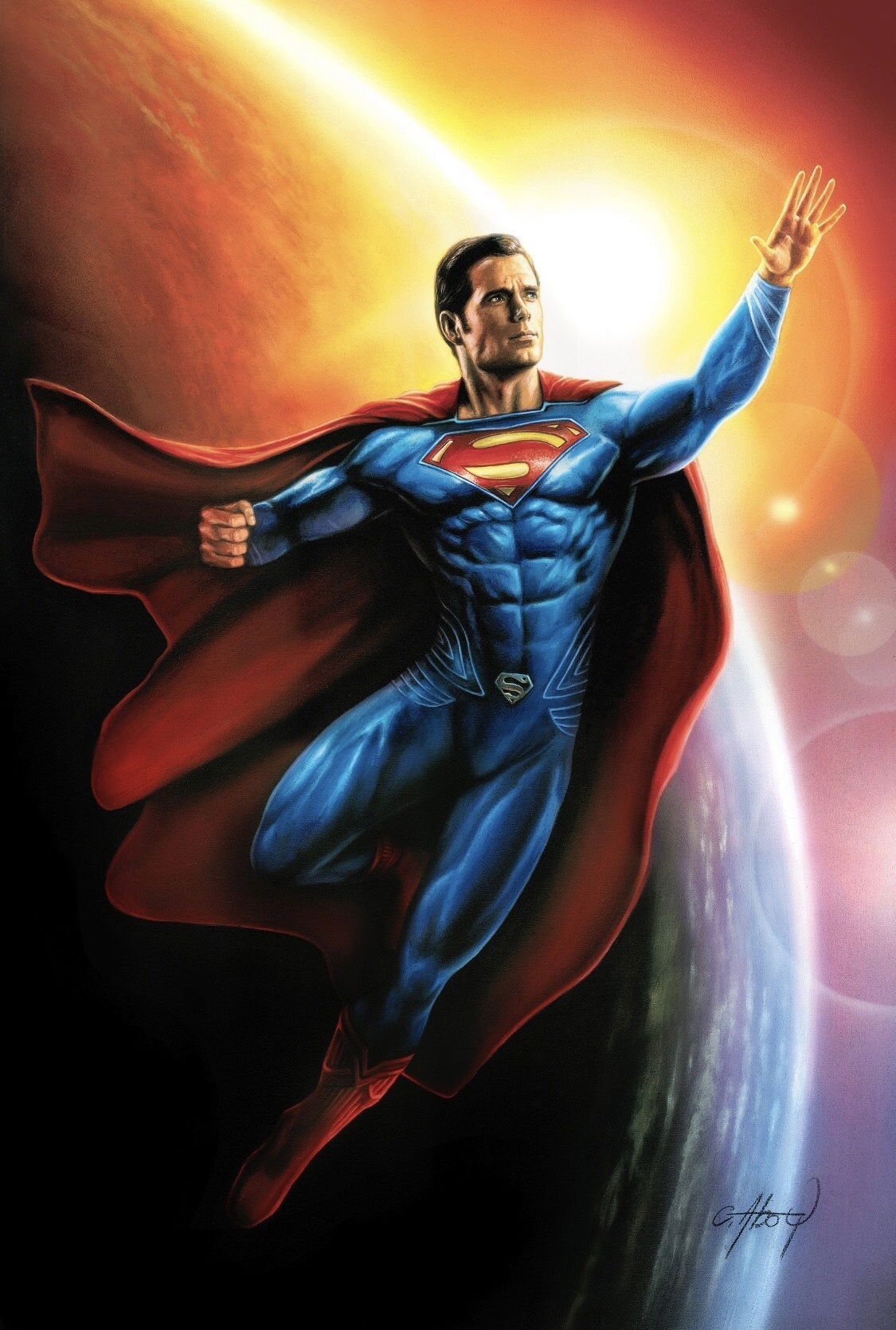 Claudio Aboy, "Superman Man of Steel" Henry Cavill - Illustration originale