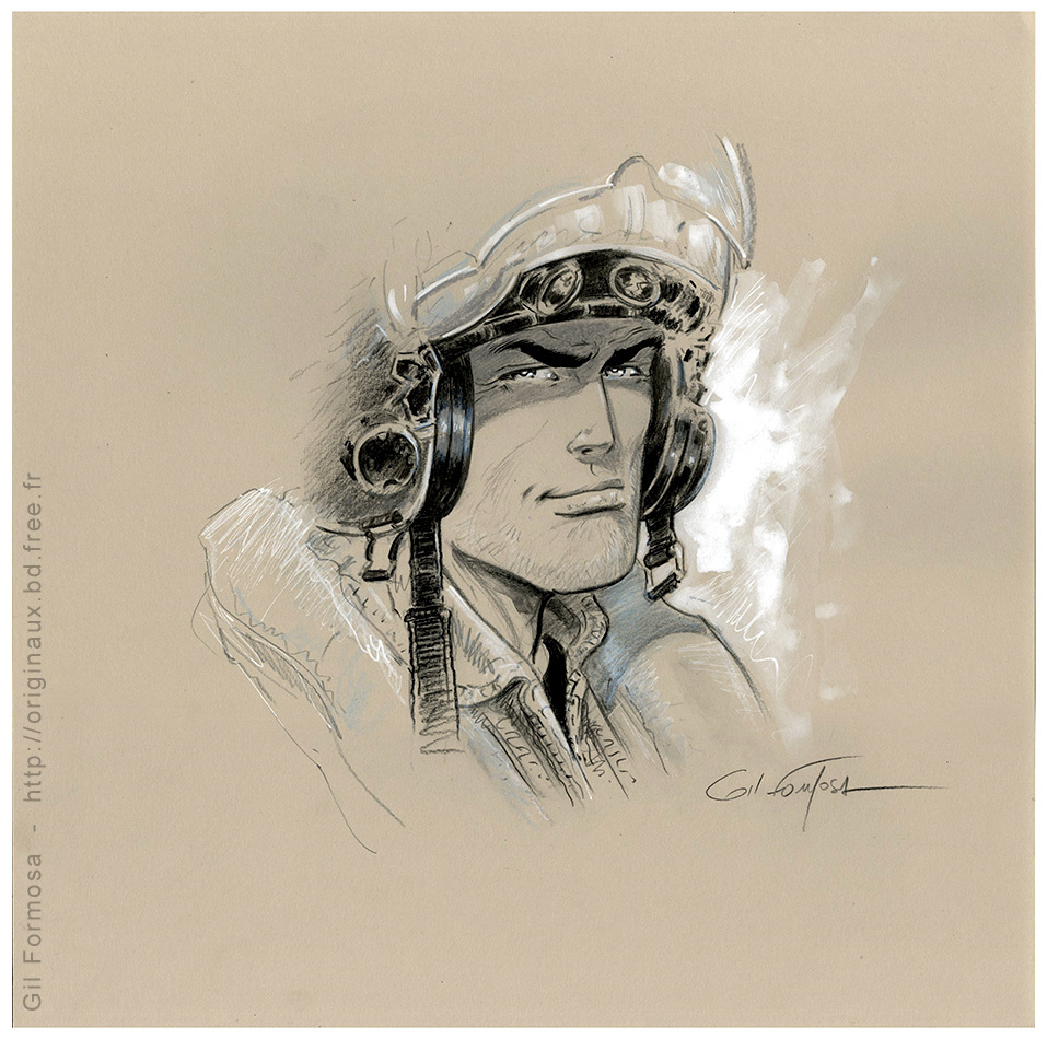 Gil Formosa, BUCK DANNY F-35 HELMET - Illustration originale