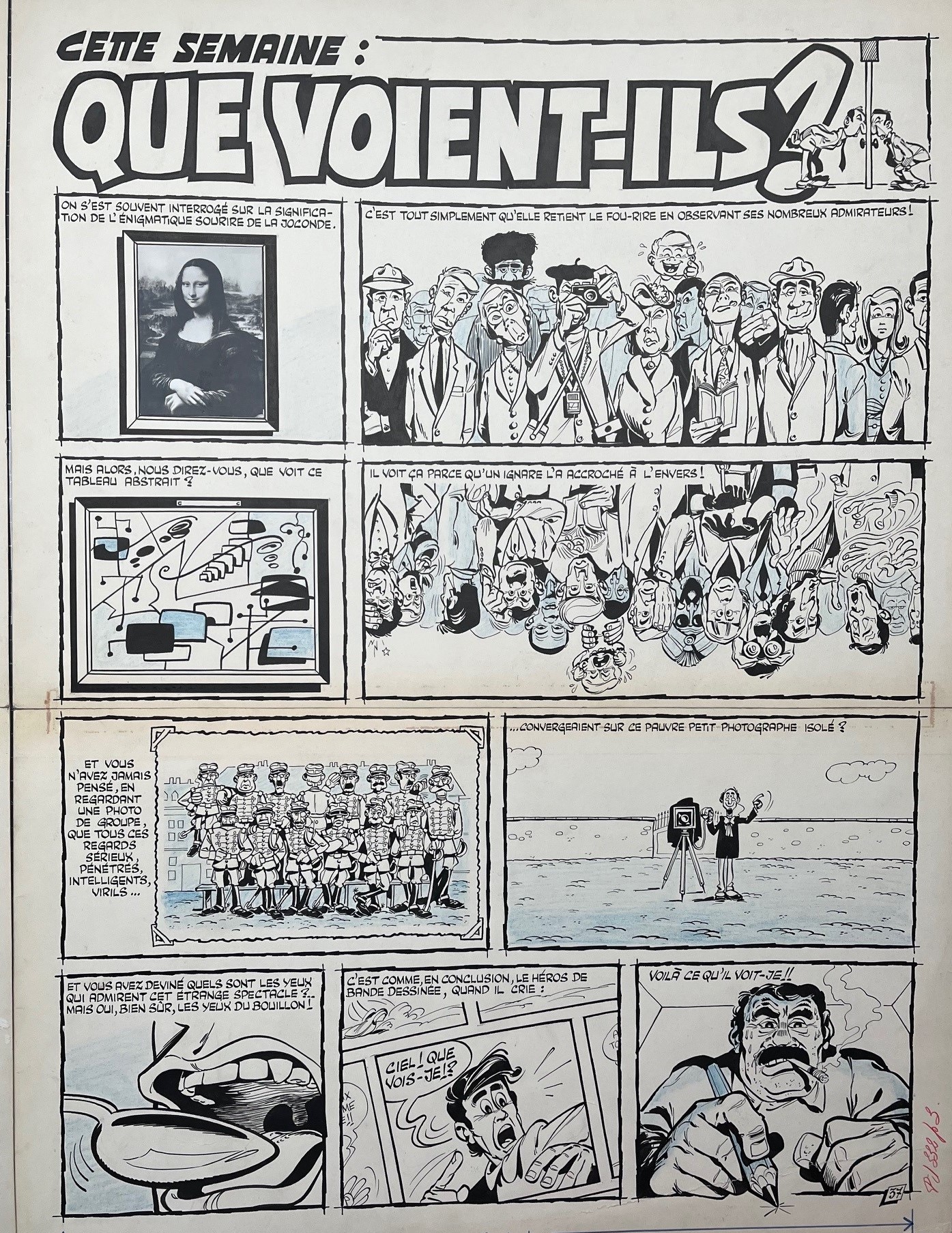 Gotlib, René Goscinny, Dingodossiers - Que voient-ils ? - Planche originale