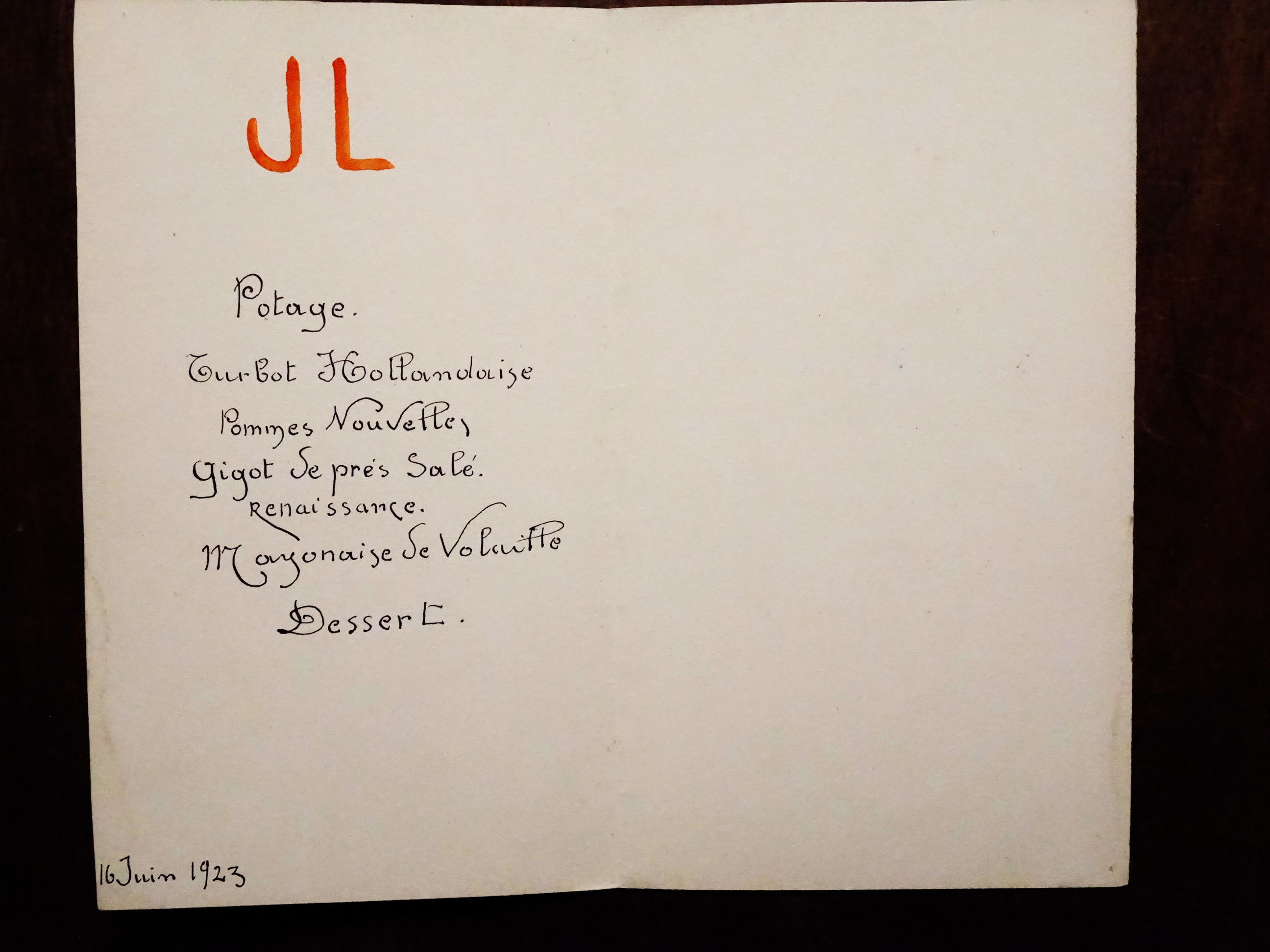 Menu 1923 - 1/2 par Luc Lafnet - Œuvre originale