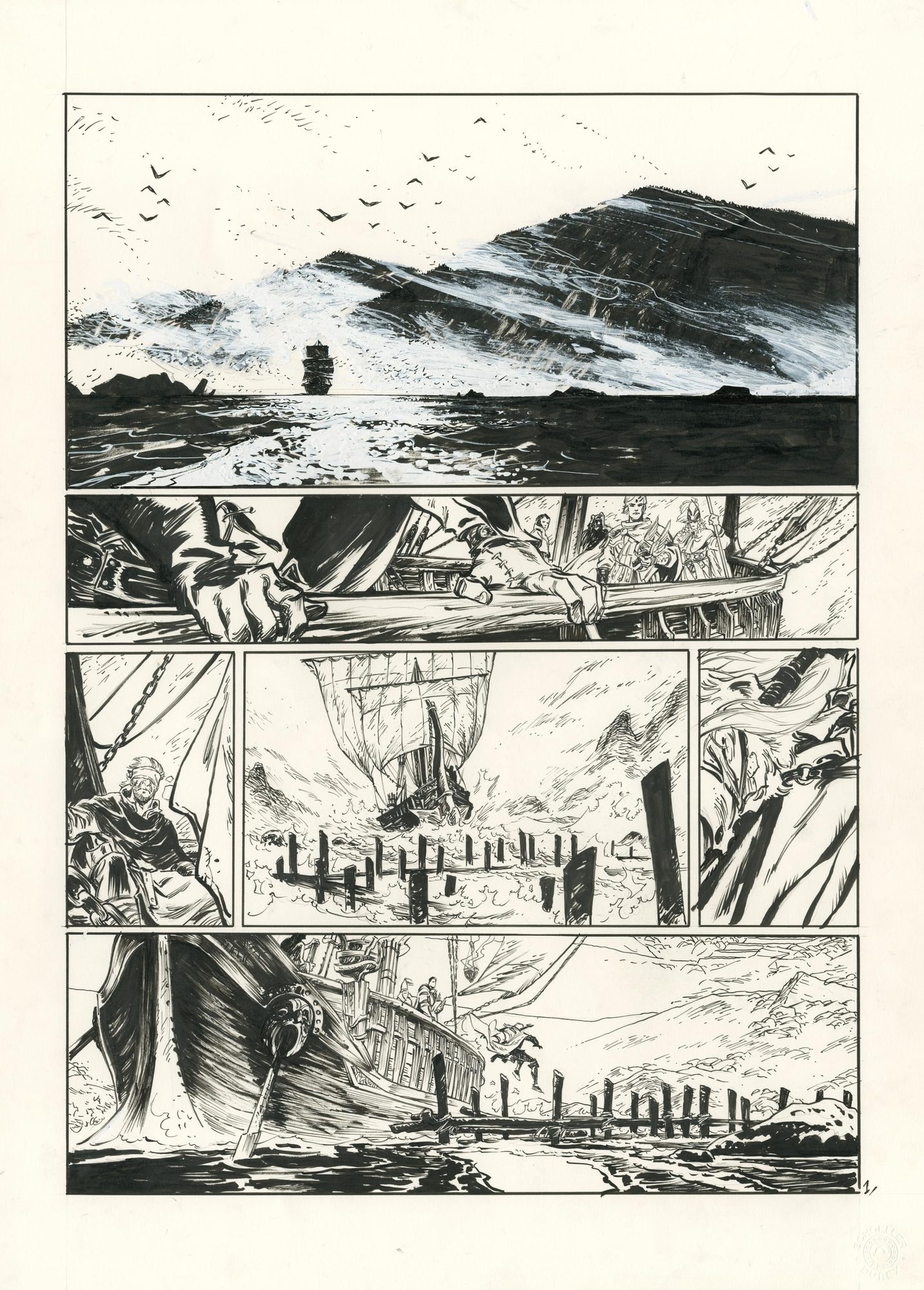En vente - Robin Recht, Elric - Le loup blanc, Tome 03 - Planche originale