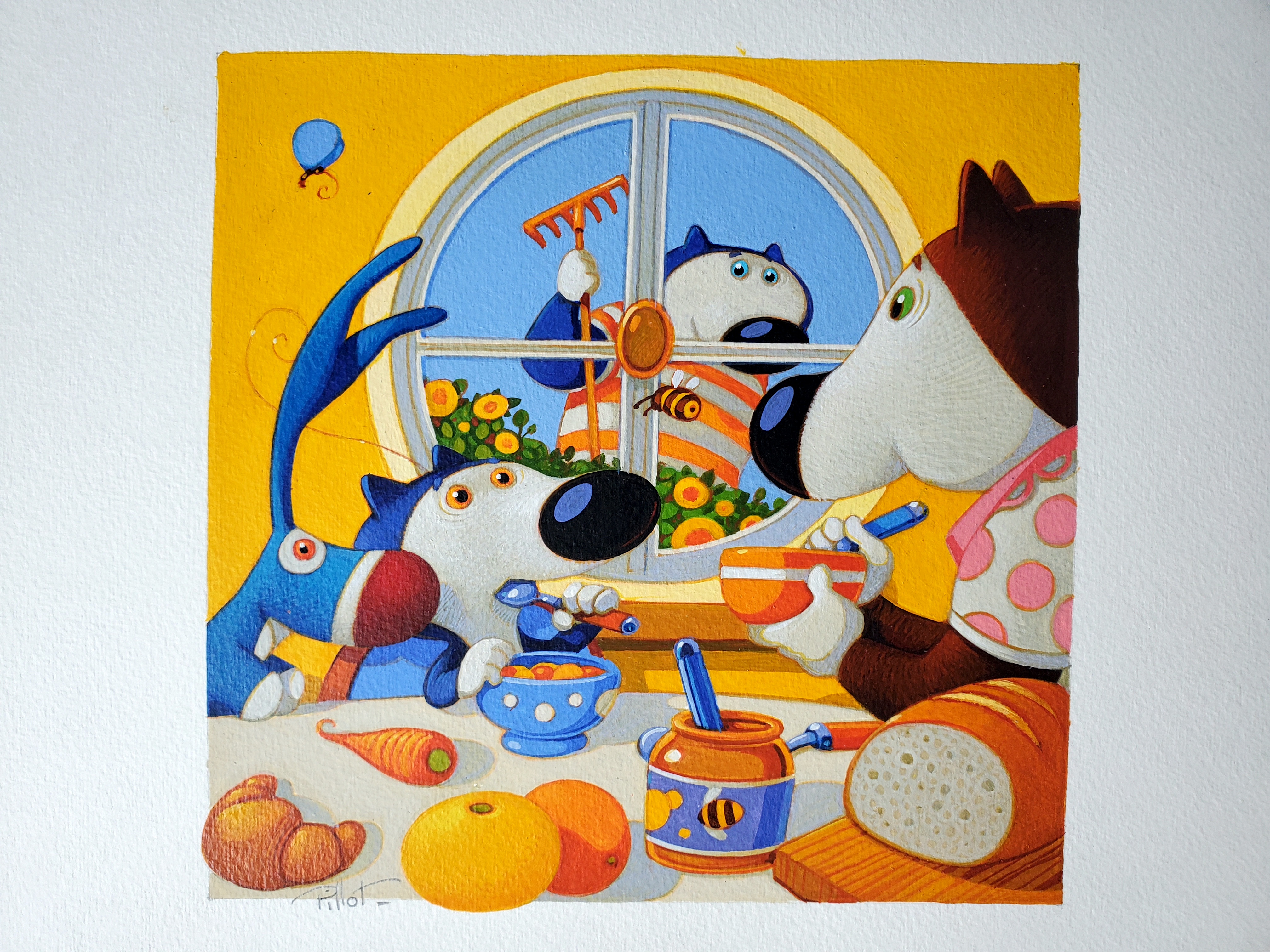 Frédéric Pillot, TILOU BLEU couleur directe - Illustration originale