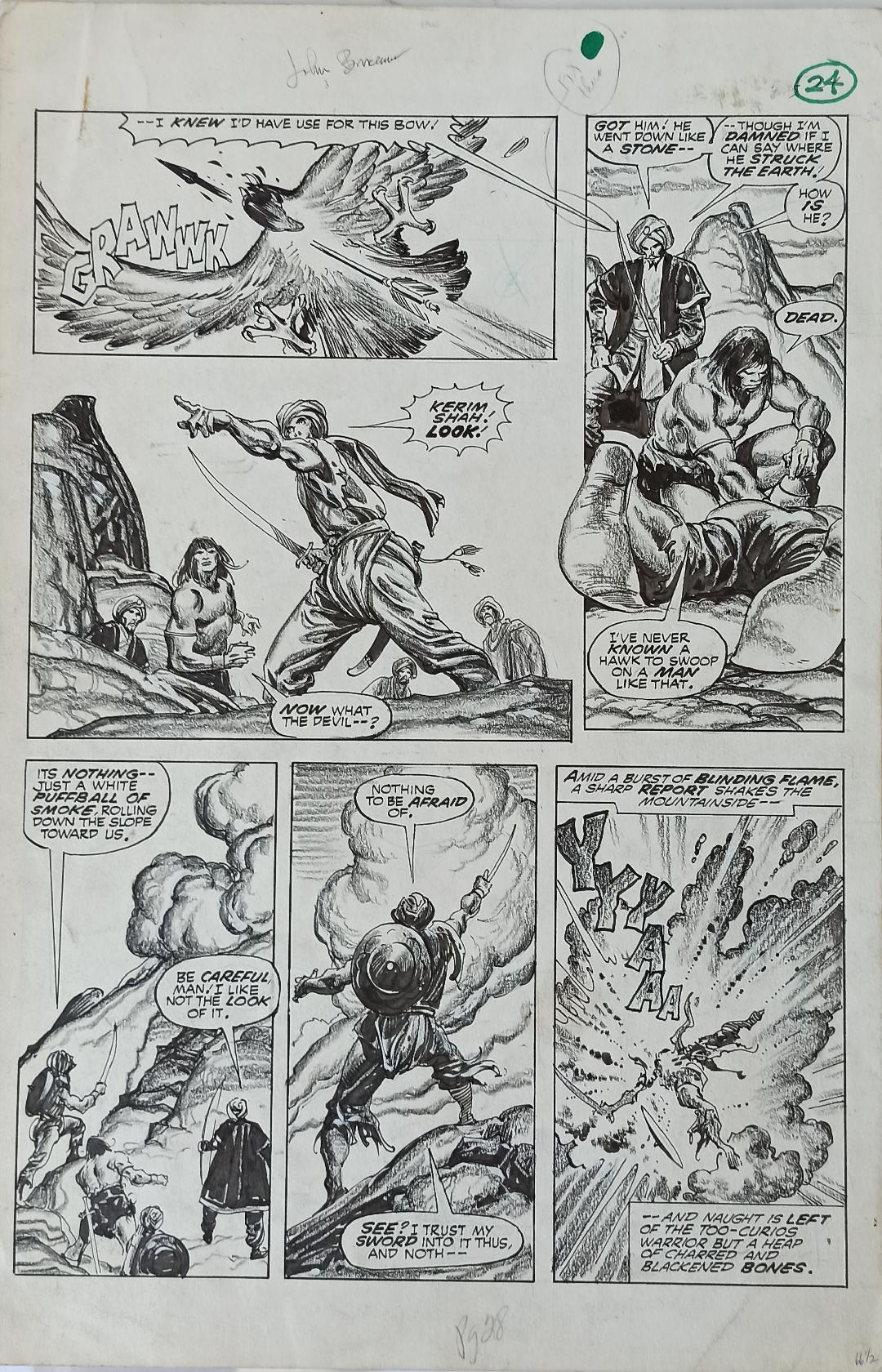 John Buscema, Alfredo Alcalá, Savage Sword Of Conan # 18 page 28 par ...