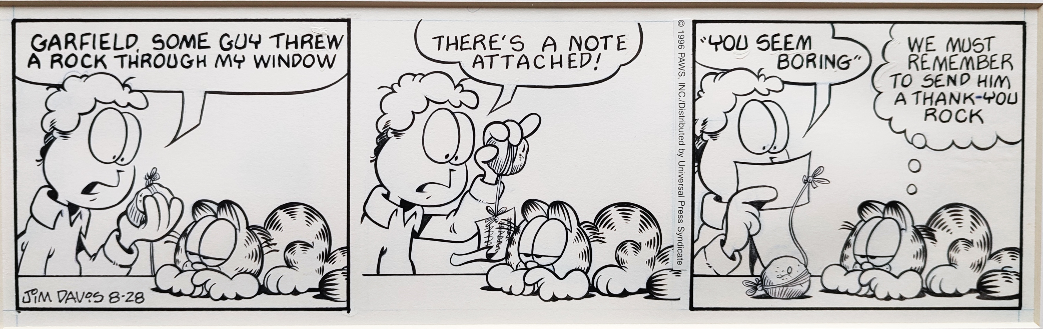 Garfield par Jim Davis - Planche originale