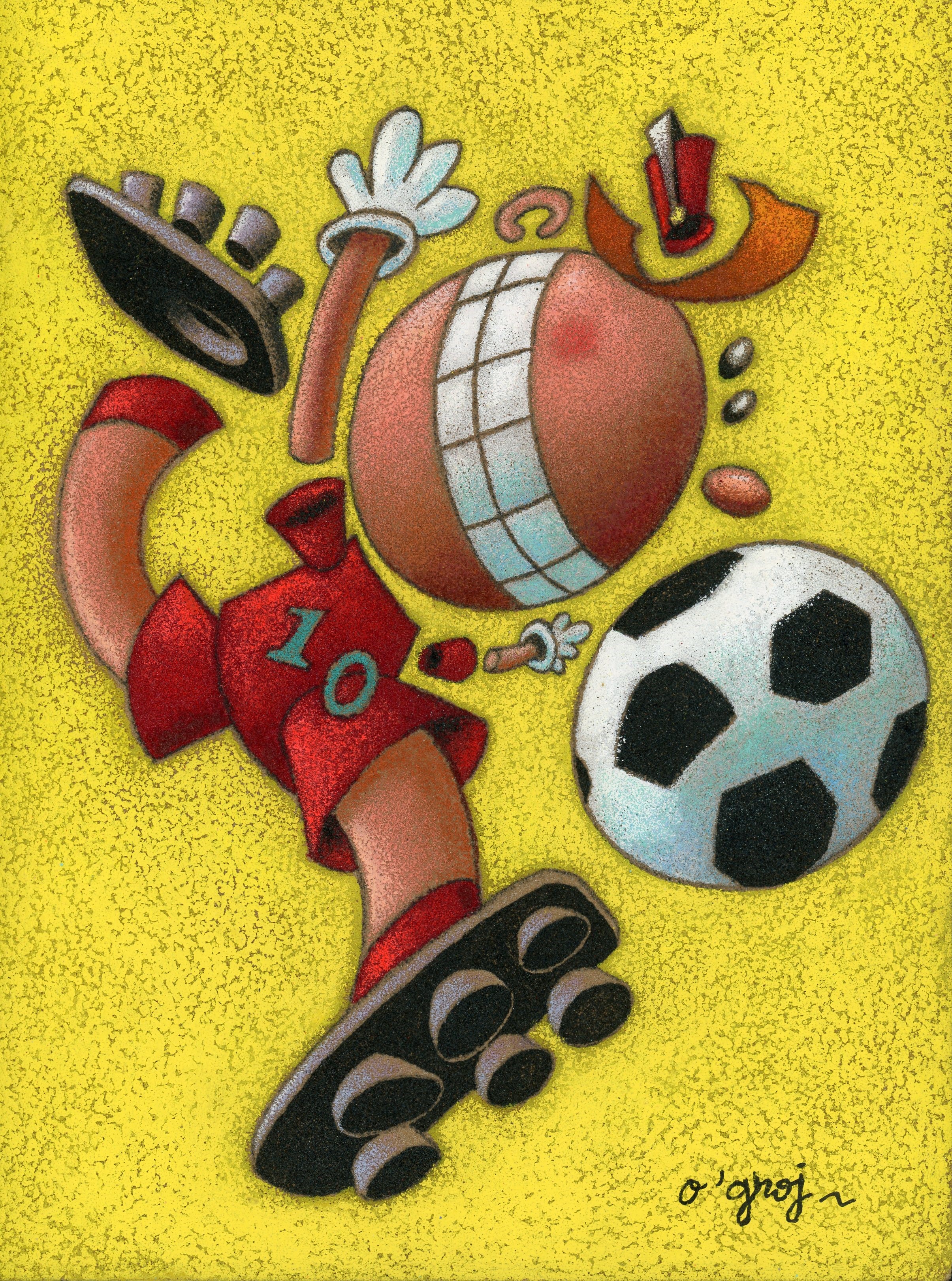 En vente - O'Groj, Spirou Coupe du Monde 1998 - Couverture originale