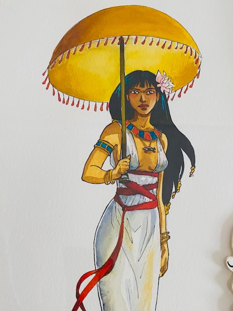 Isabelle Dethan, illustration originale, "Sur les terres d'Horus ...