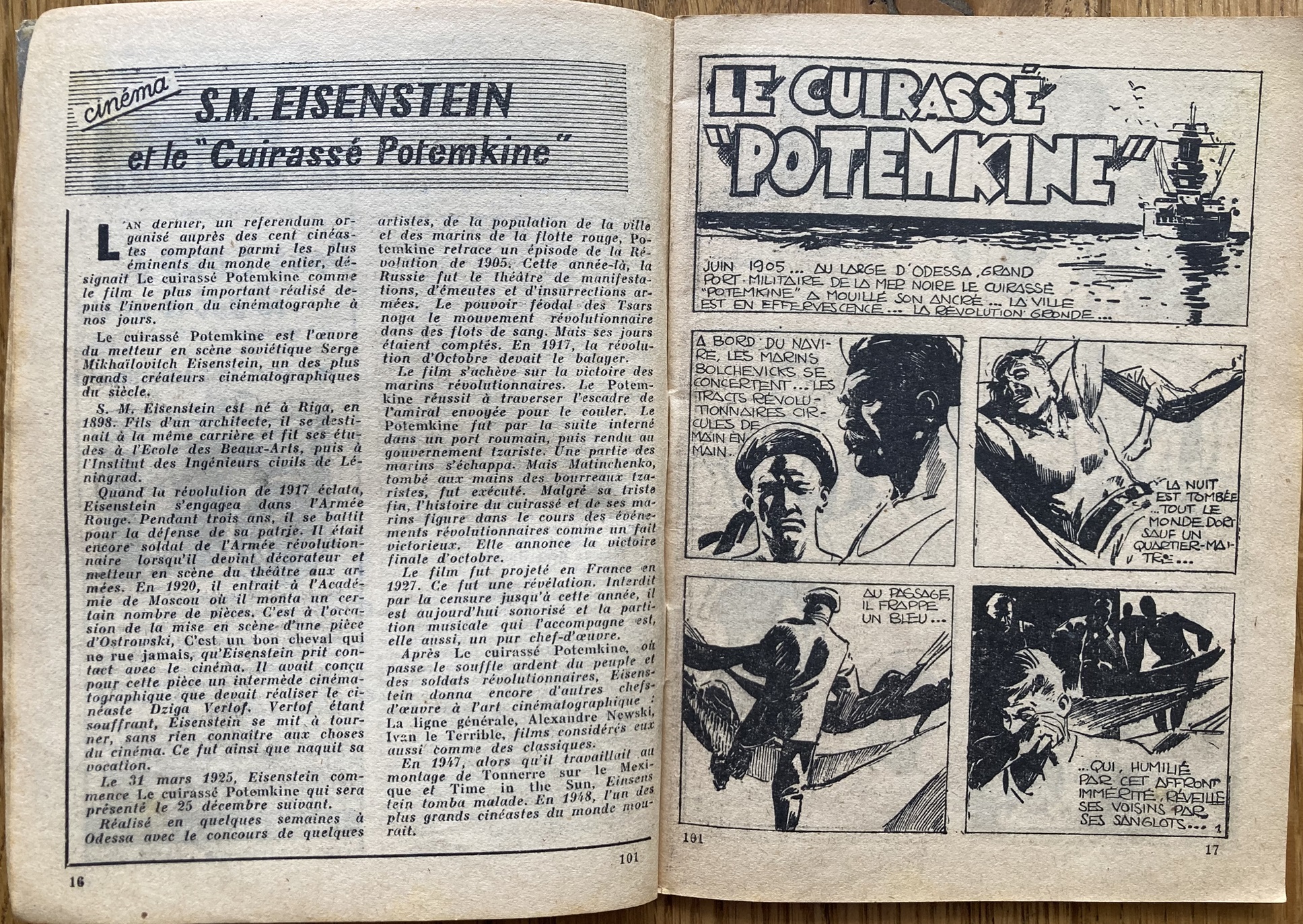 Paul Gillon, Le cuirassé "Potemkine" - Planche originale