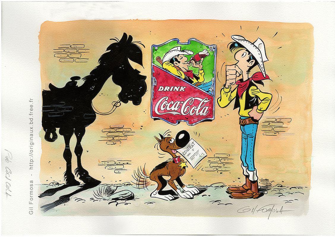 Gil Formosa, Morris, René Goscinny, LUCKY LUKE Coca Cola - Illustration ...