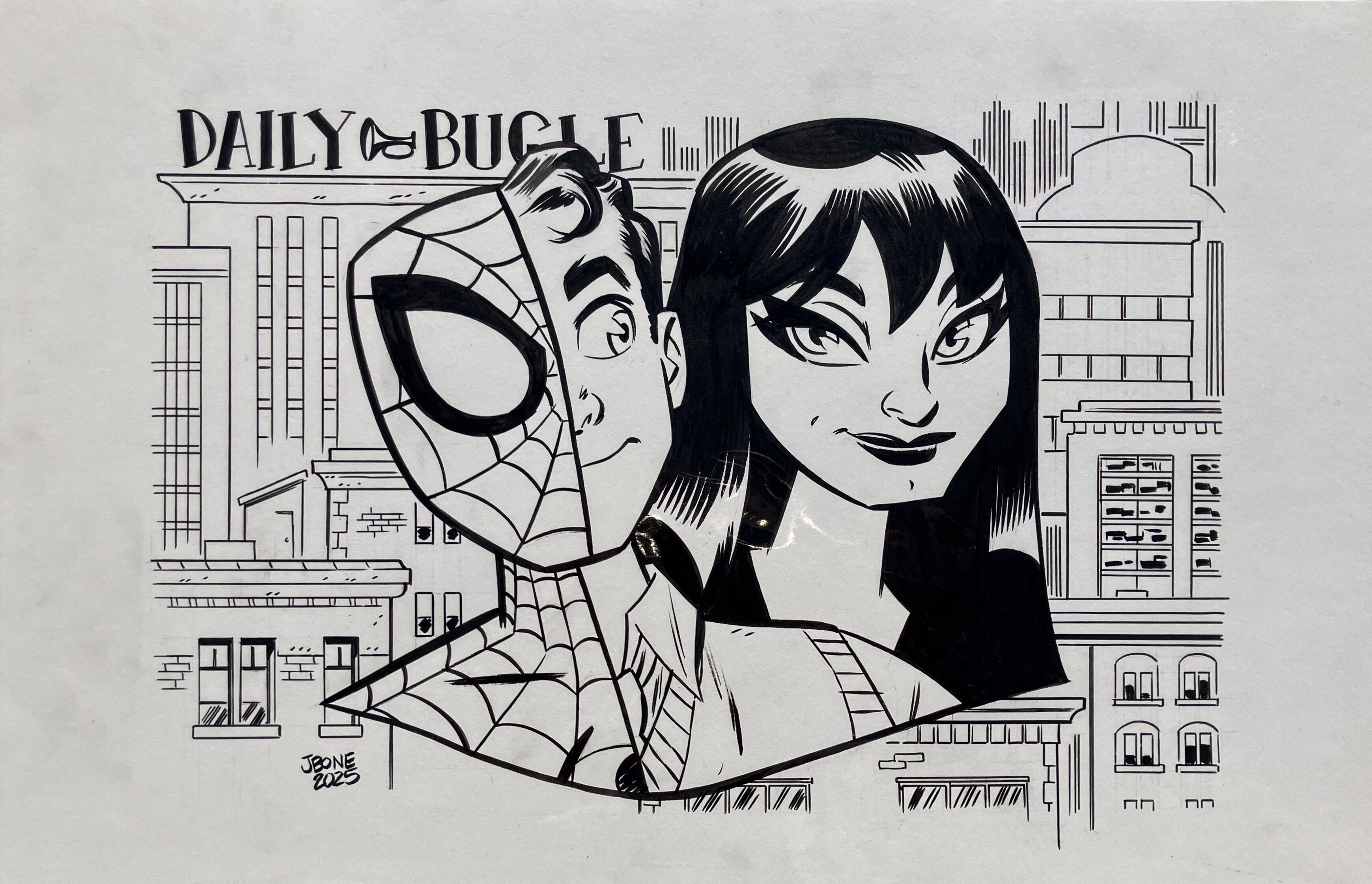 Jason Bone, Spiderman/Peter Parker and Mary-Jane Watson - Planche originale