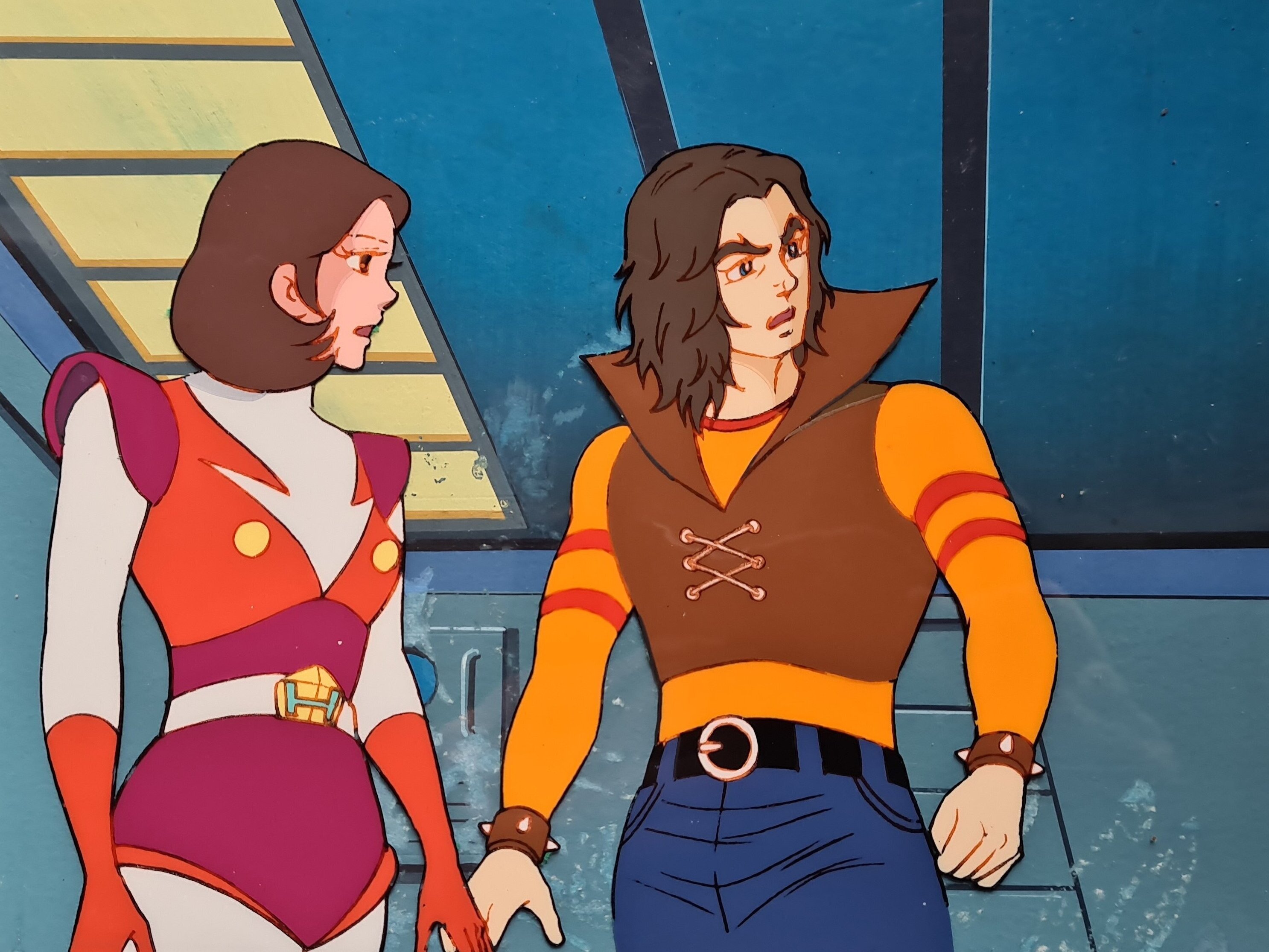 Go nagai, Goldorak, Actarus et Venusia, cellulo et fond de production originaux (Toei Animation ...