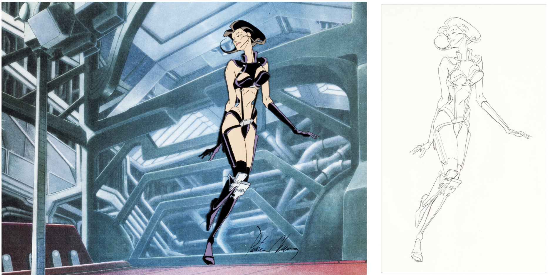 Æon Flux Pilot Production Cel signed by Peter Chung and Animation ...