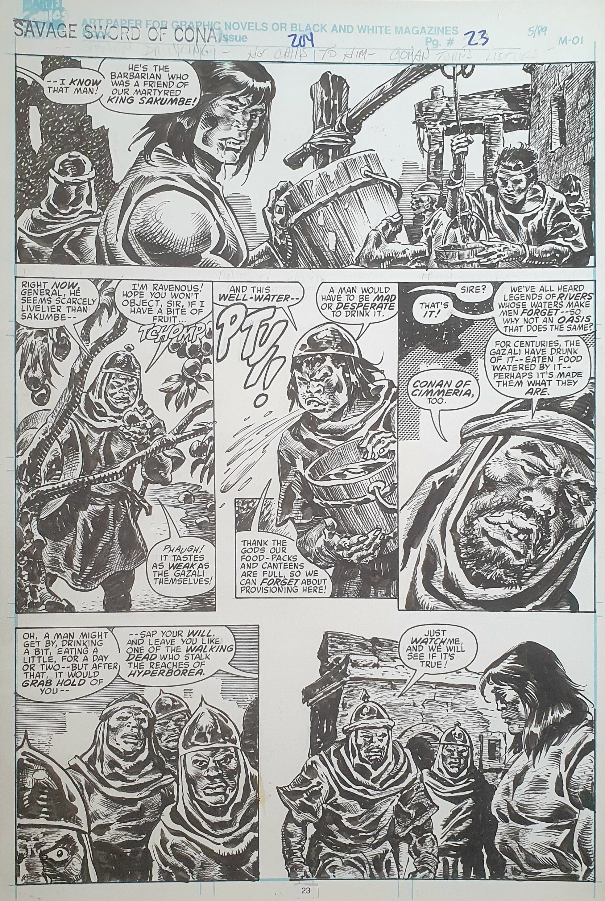 Savage SWORD OF CONAN #204 - Buscema / Chan - Planche originale
