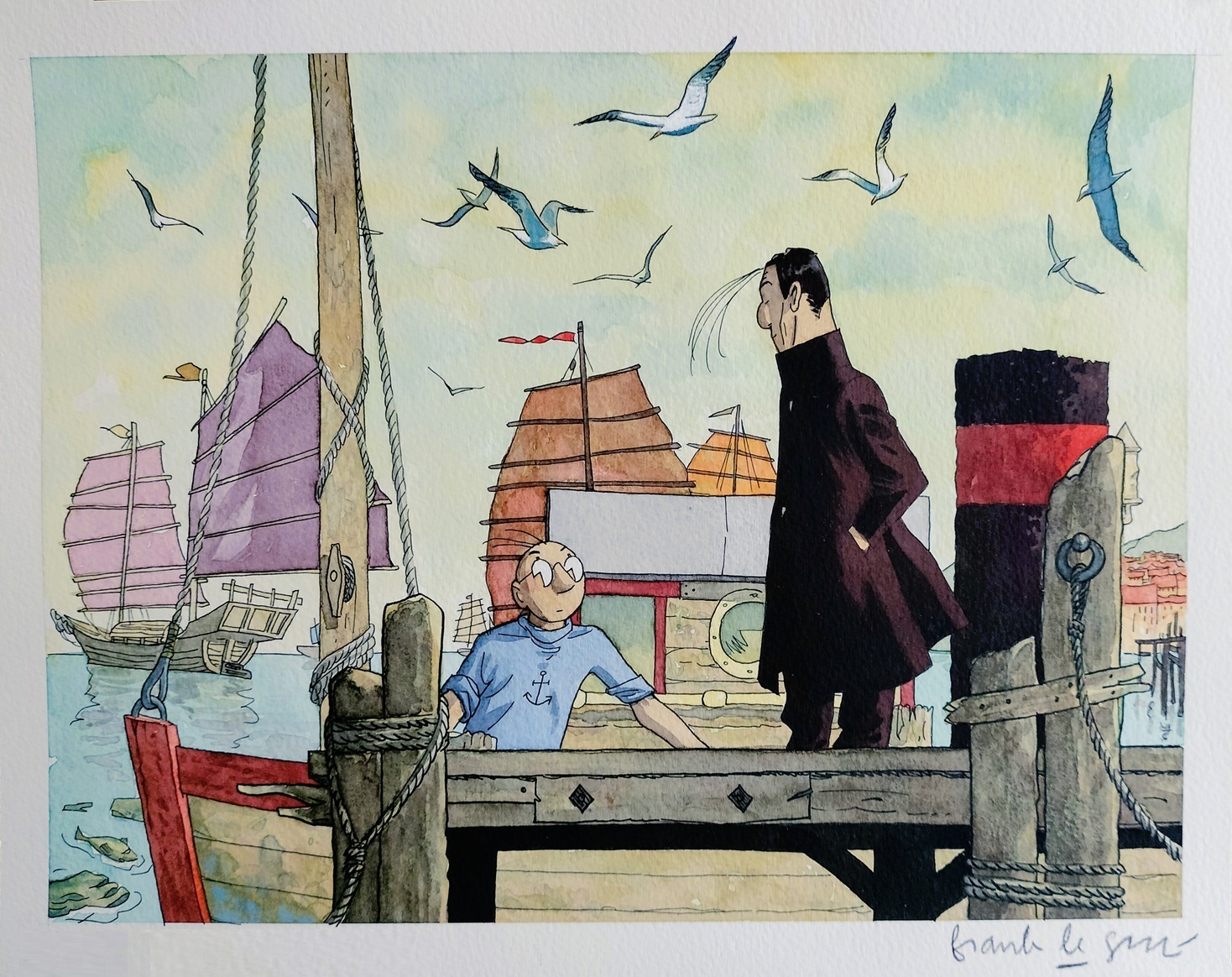 Théodore Poussin 1 par Frank Le Gall - Illustration originale
