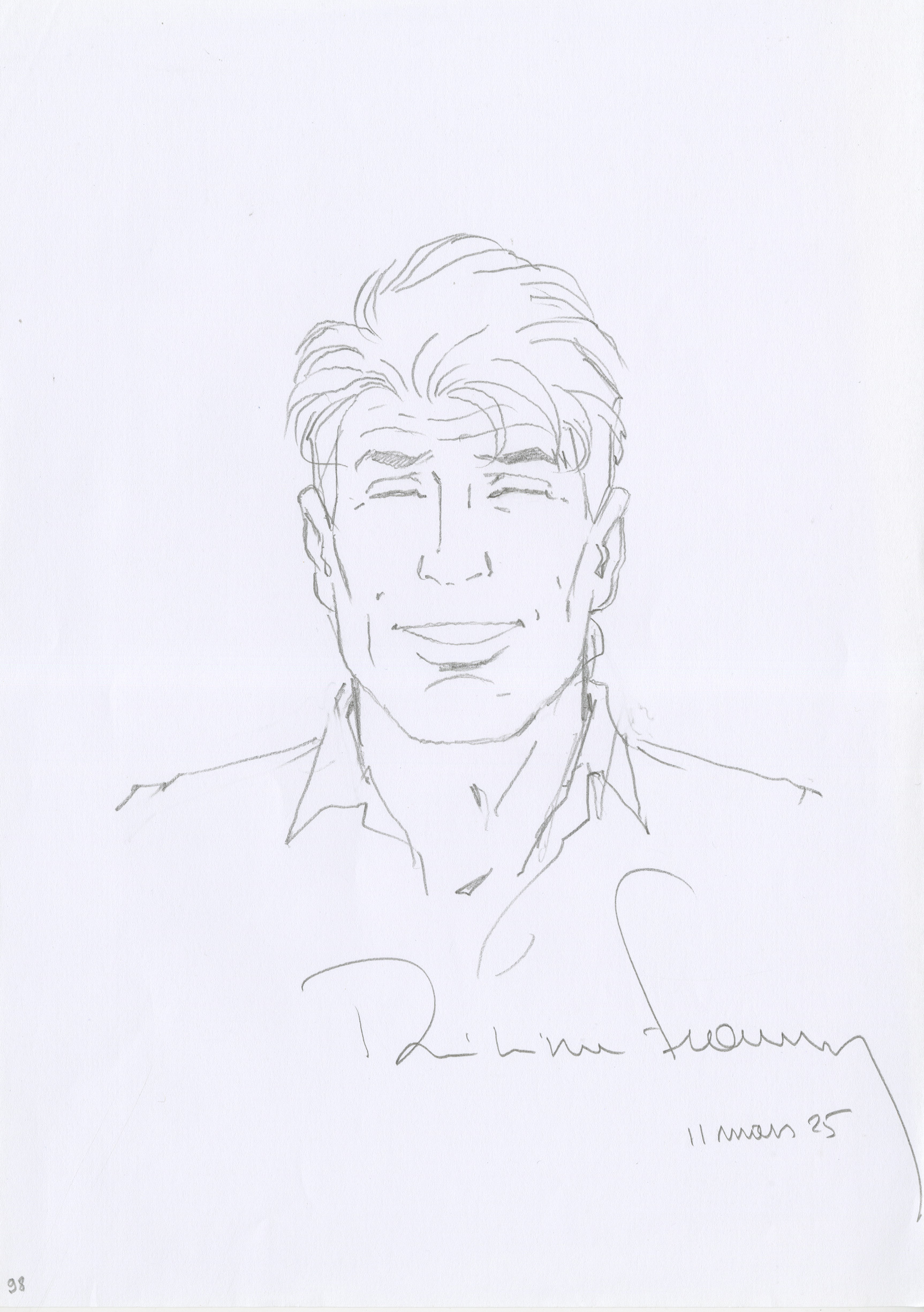 Dessin original de Largo Winch par Philippe Francq - Dédicace