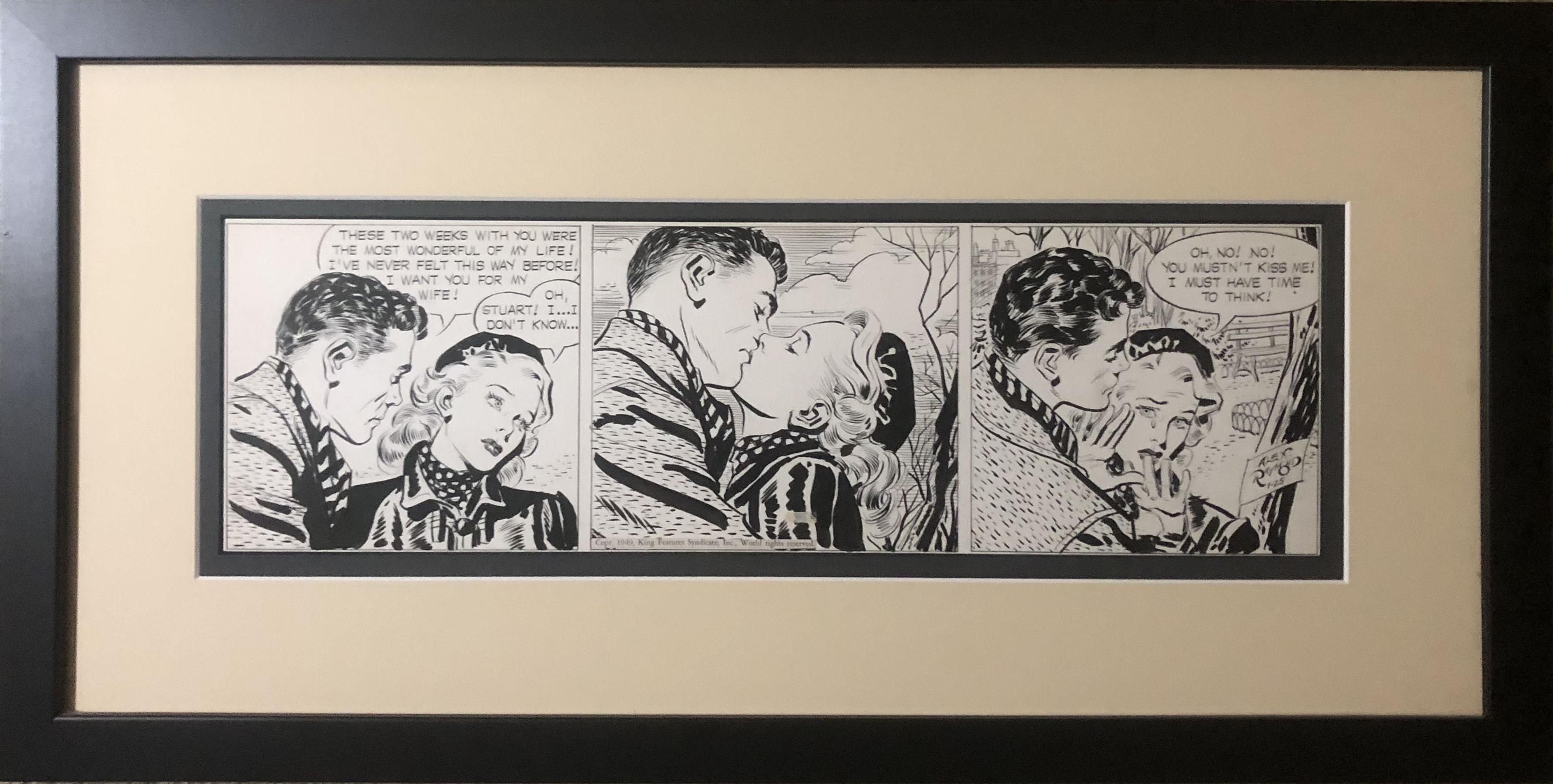 Alex Raymond, Rip Kirby 1949.01.25 - Planche originale