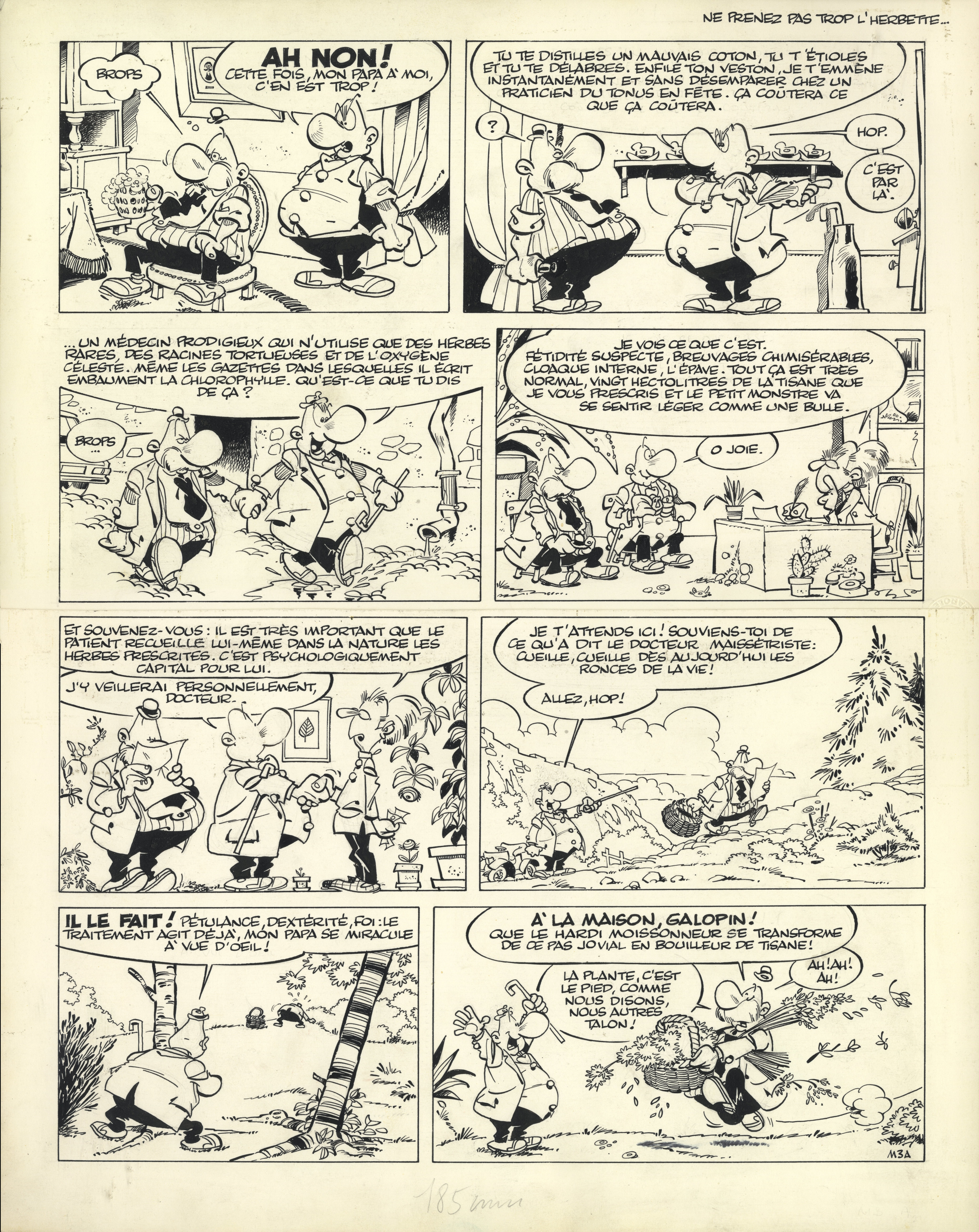 Greg, Série "Achille Talon" - Gage en 2 pages - Planche originale