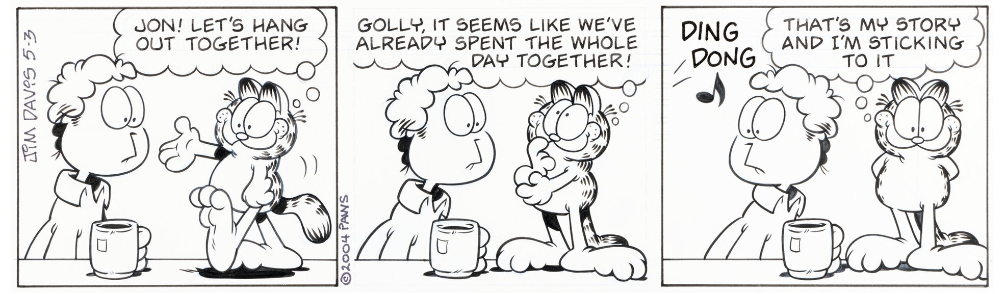 Jim Davis, Garfield daily, May 3 2004 - Planche originale