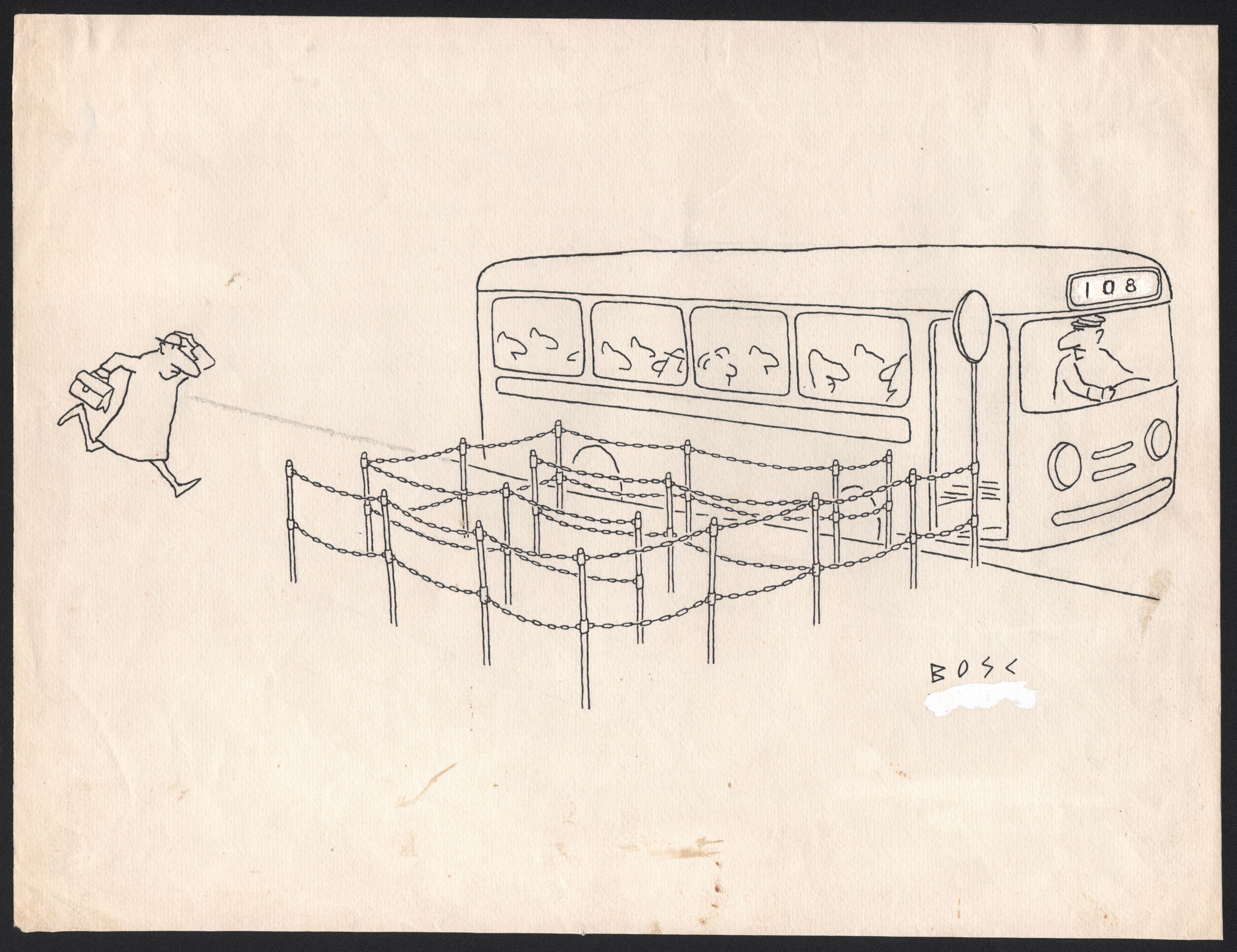 Bus stop par Jean Bosc - Illustration originale