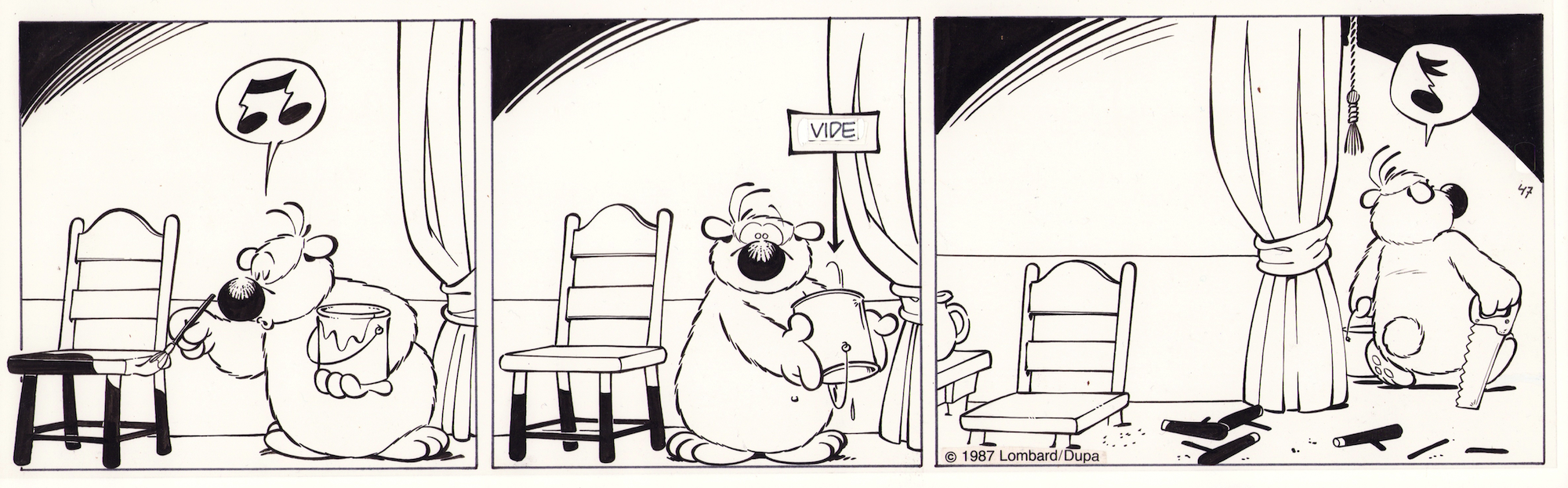 Cubitus n°47 par Dupa - Planche originale